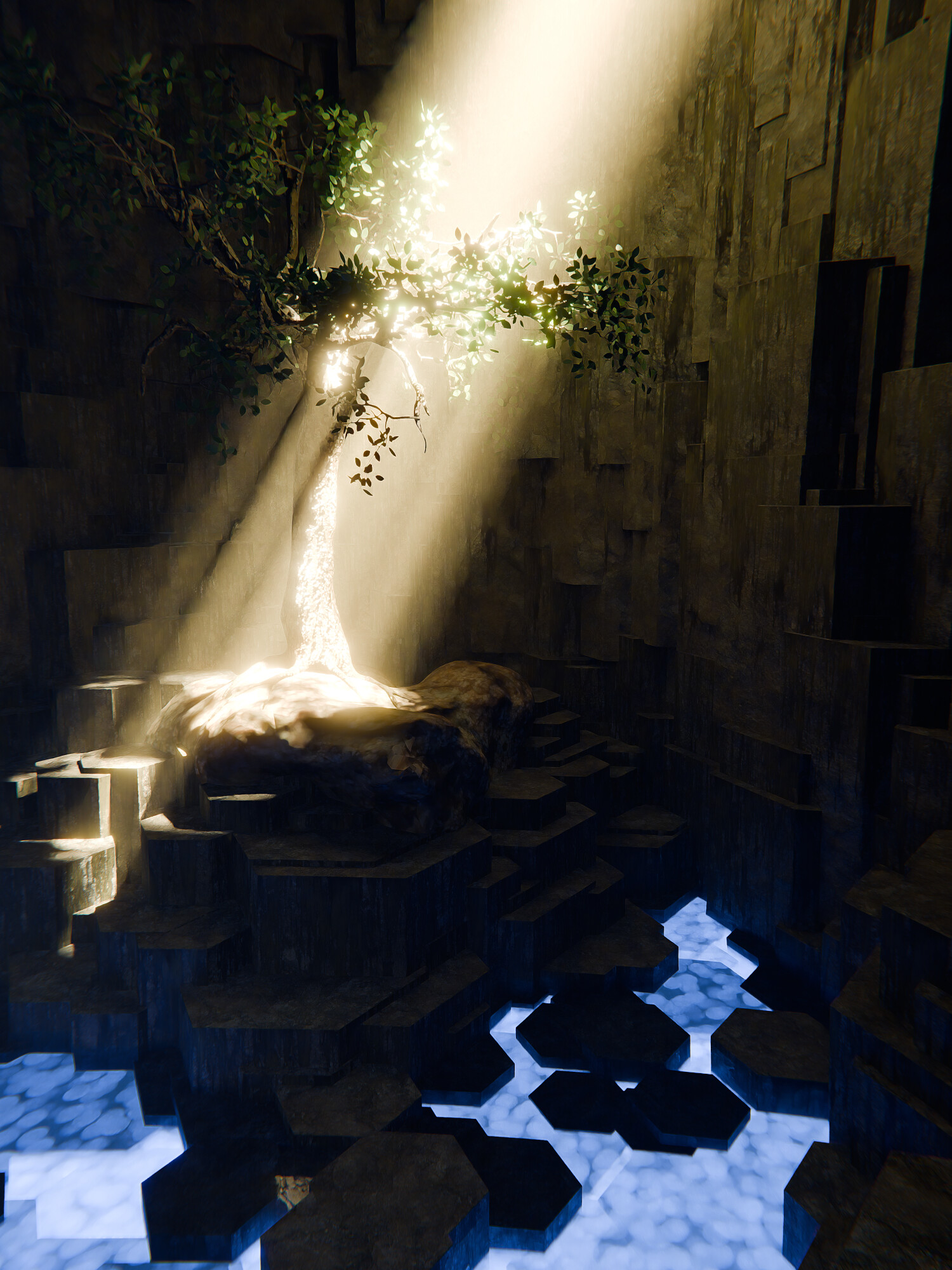 ArtStation - Tree in the cave