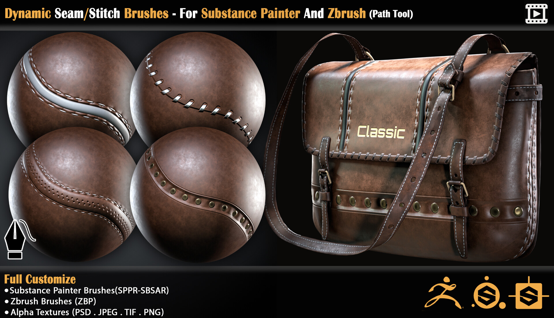 mohamad shalibaik - Dynamic Seam/Stitch Brushes - For Substance Painter ...