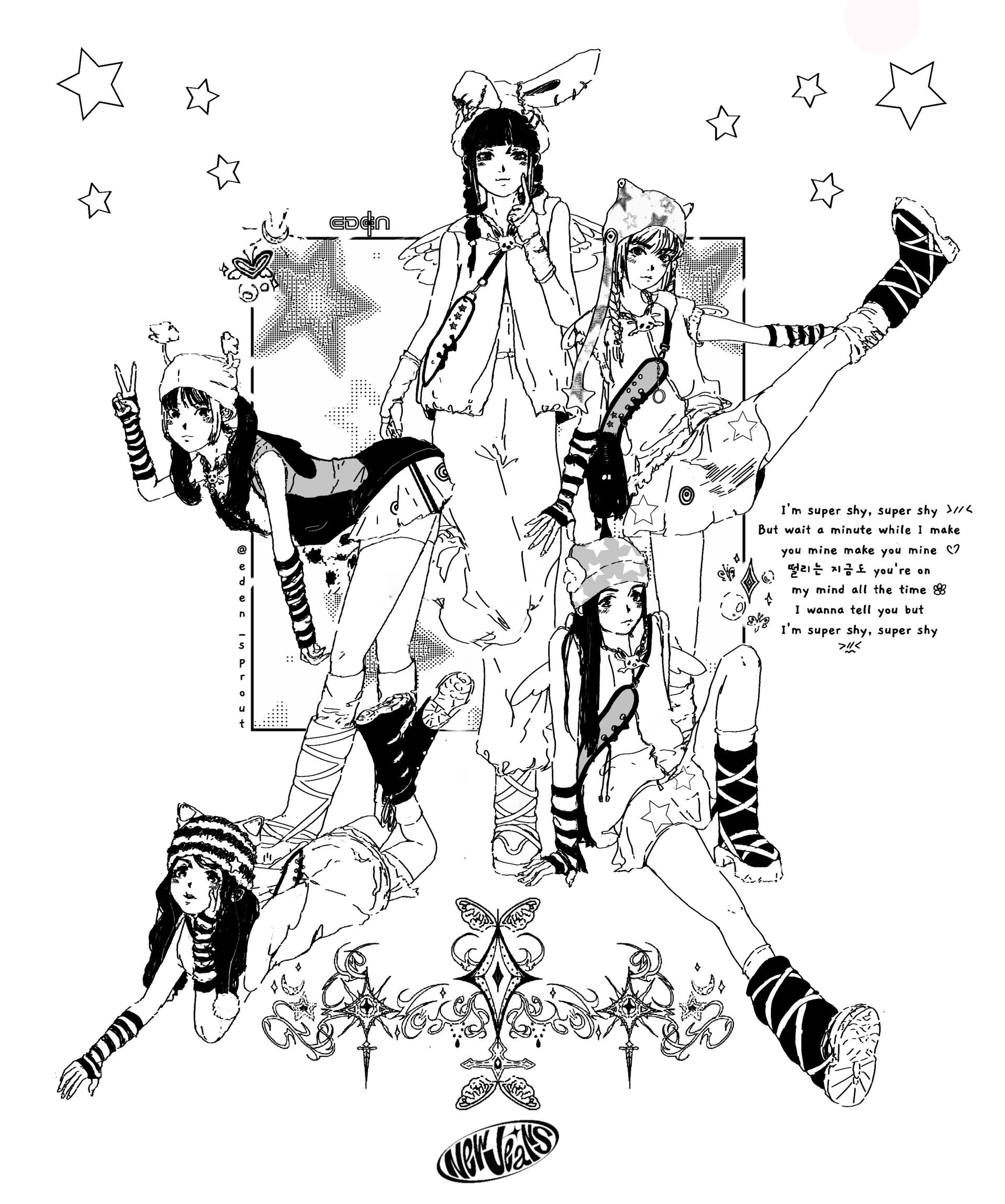 newjeans coloring pages