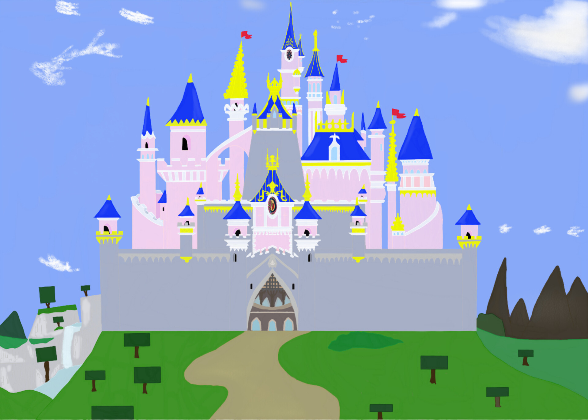 ArtStation - disney castle disneyland park