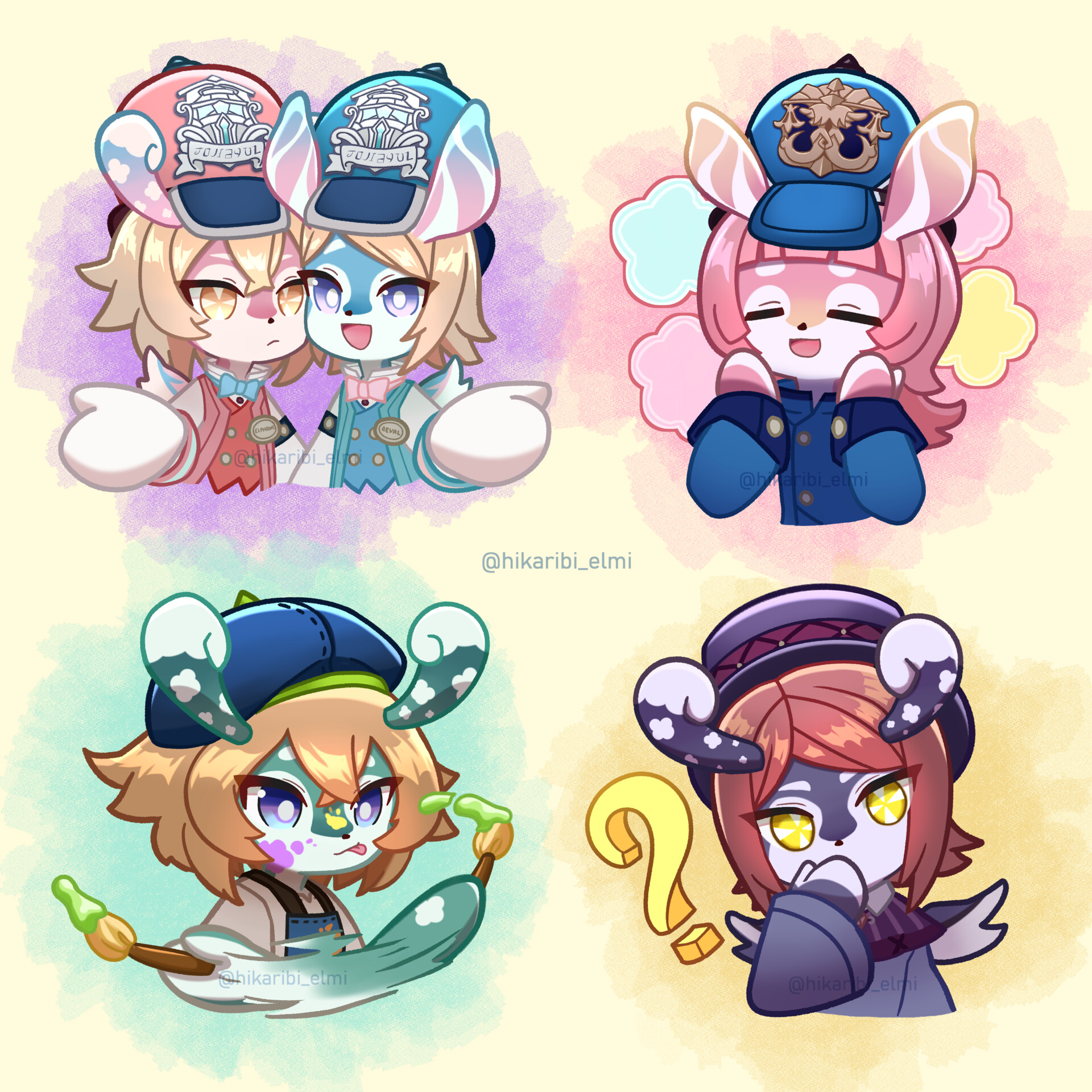 ArtStation - Melusines Emotes entry for Genshin contest