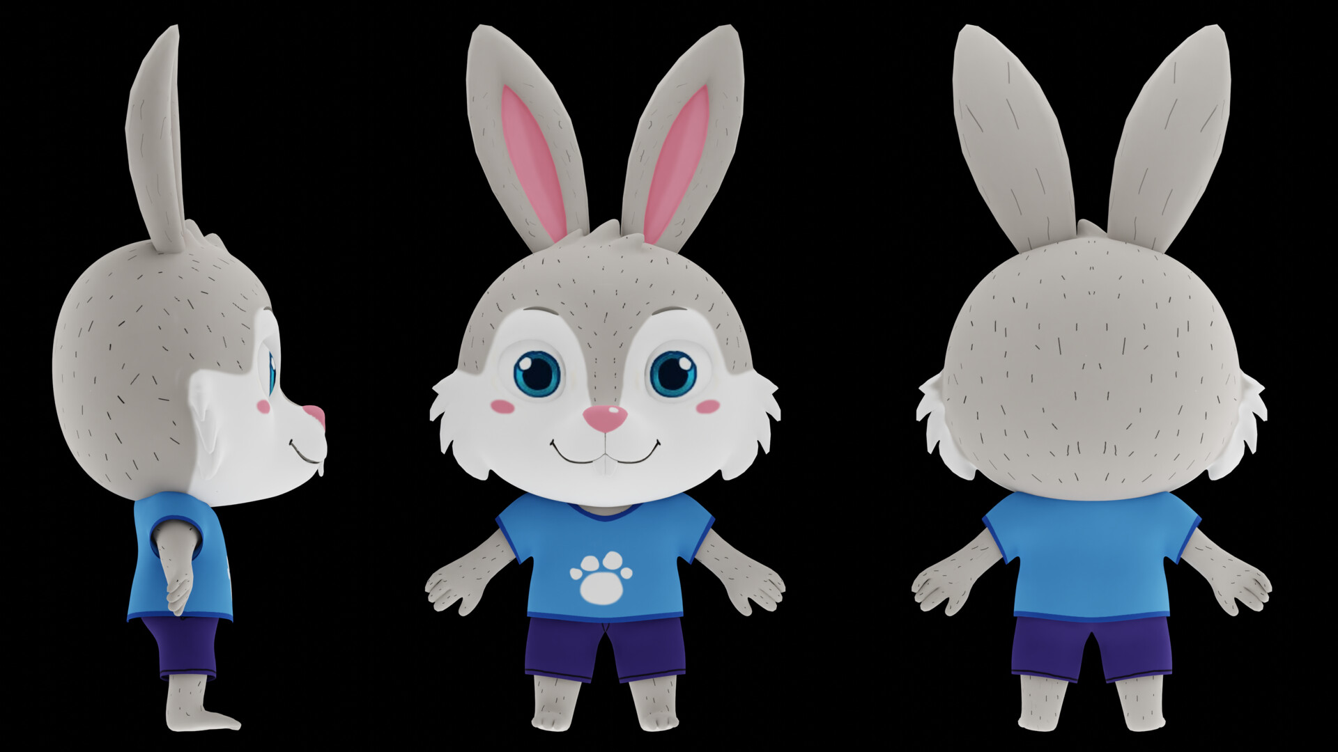 ArtStation - Cute Little Bunny 3D Character For Animation (Rigged)