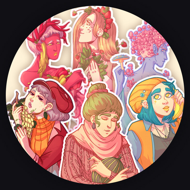 ArtStation - Fruit lady stickers