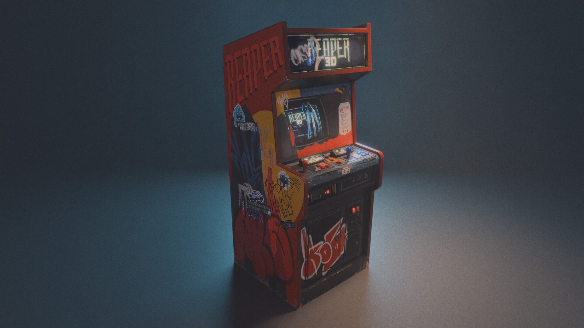 ArtStation - Reaper 3D - A Custom Arcade Cabinet