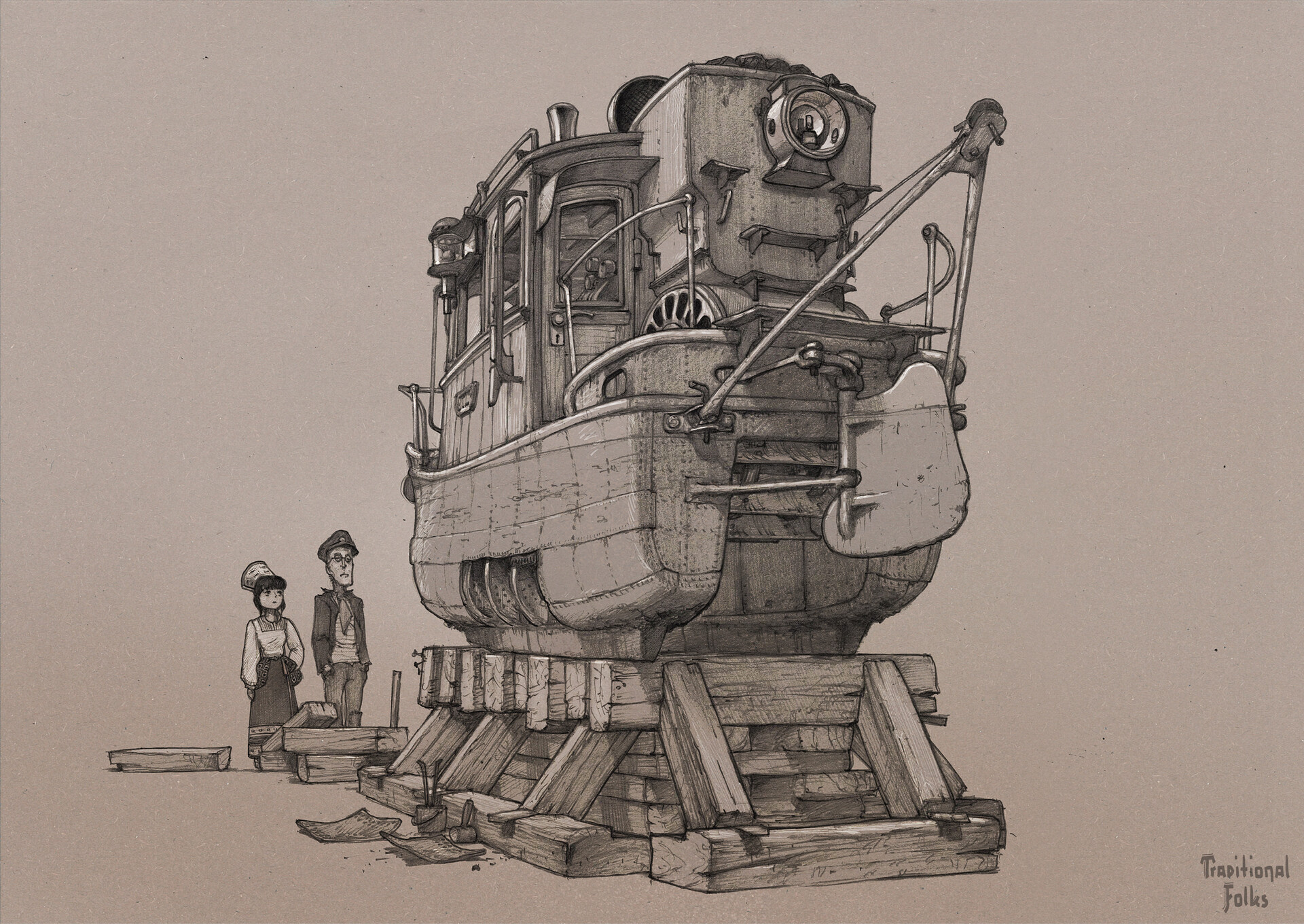 ArtStation - Little River Tug Drawings