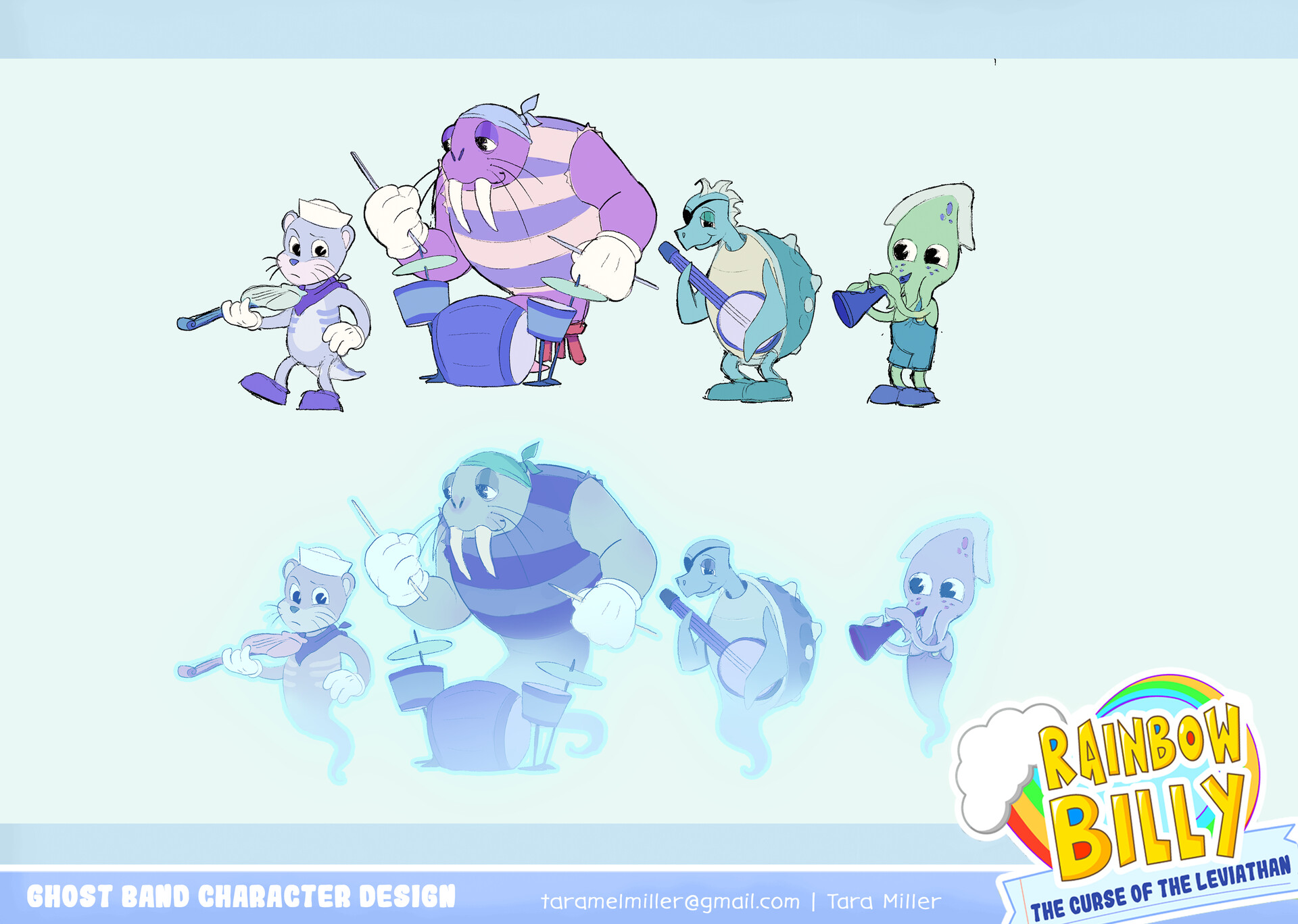 Tara Miller - Rainbow Billy: Ghost Band Character Design and Layout