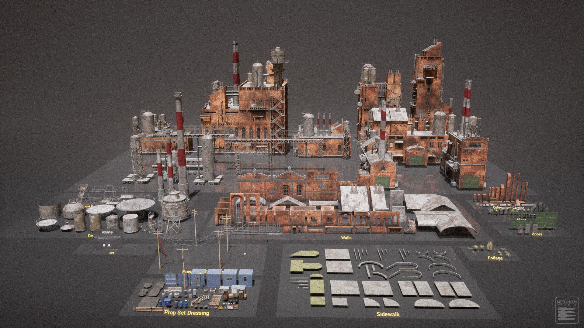 MESHINGUN STUDIO INC. - Brooke Industrial Town UE5 Megapack