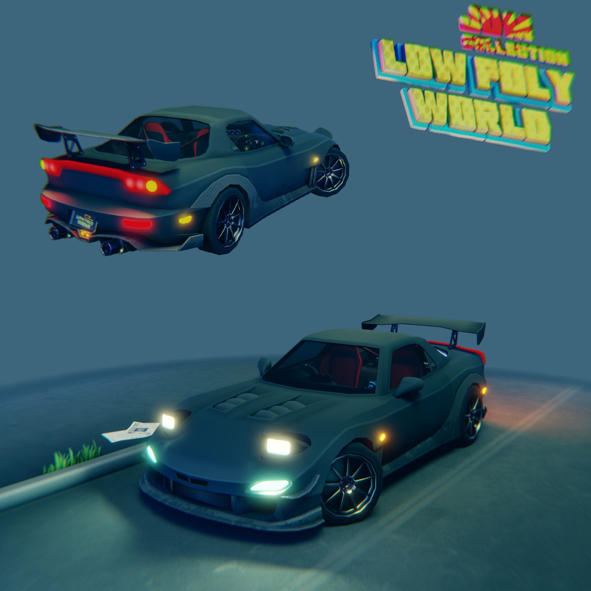 ArtStation - Mazda RX7 lowpoly model