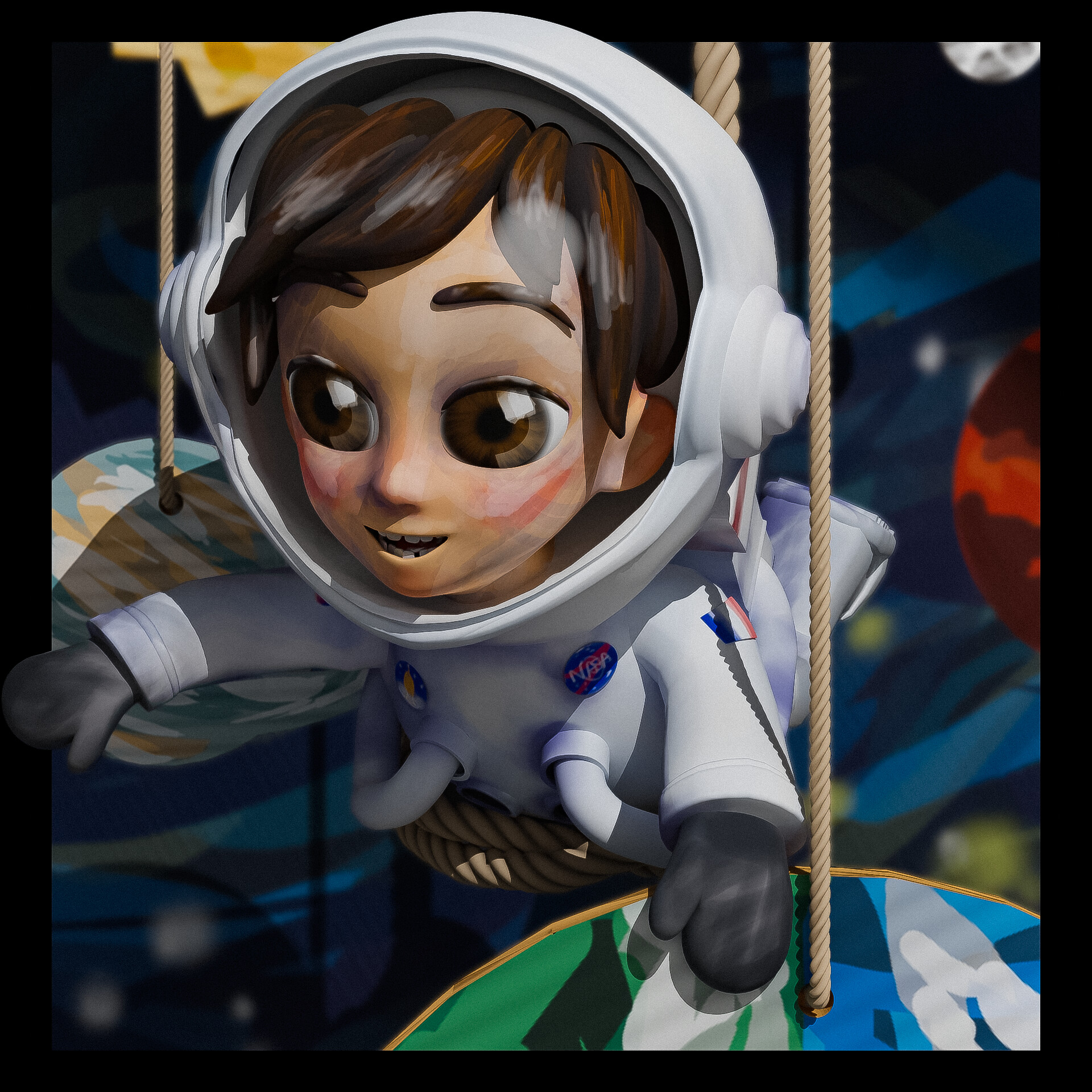 Laura Mayeux - Child Astronaut - My First Blender Art Project