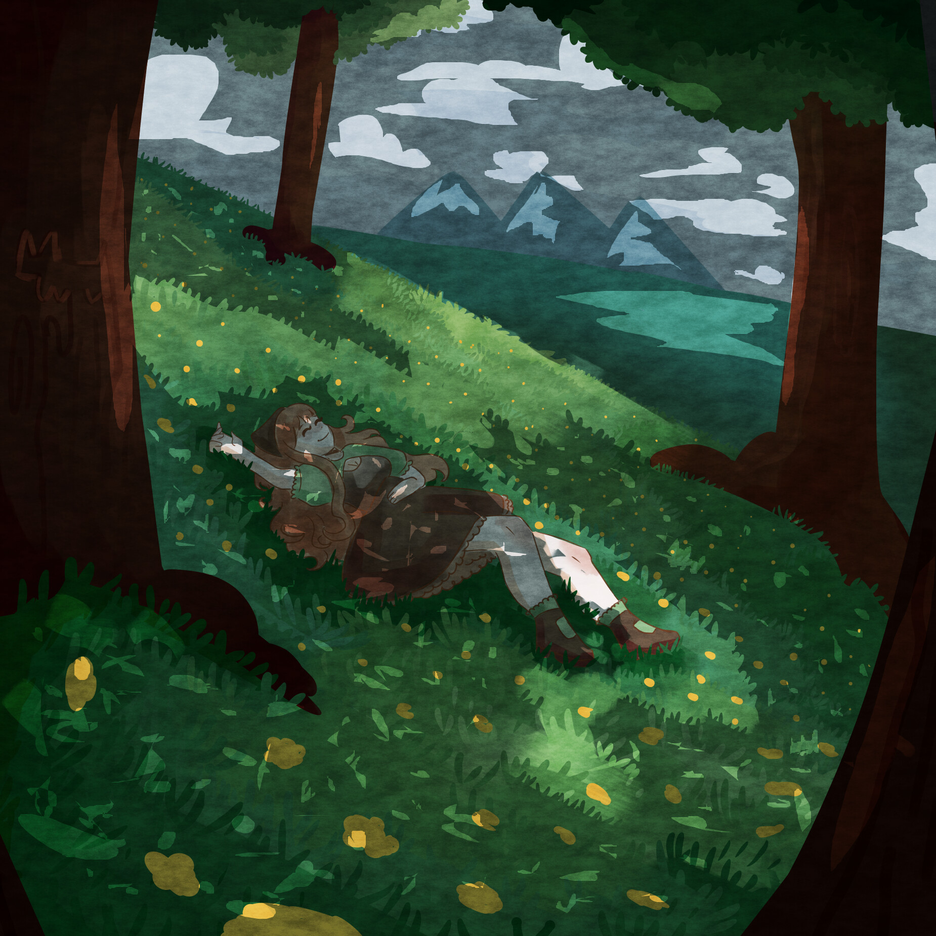 ArtStation - Field of dandelions