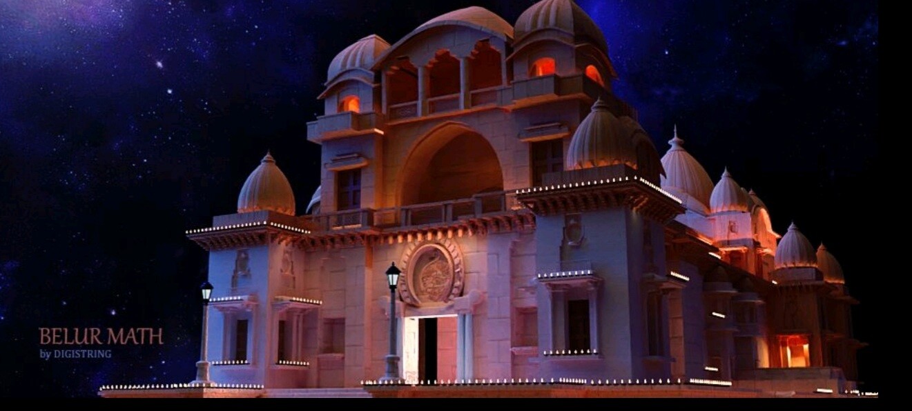 ArtStation - Belur Math in the night lights created in blender3d.
