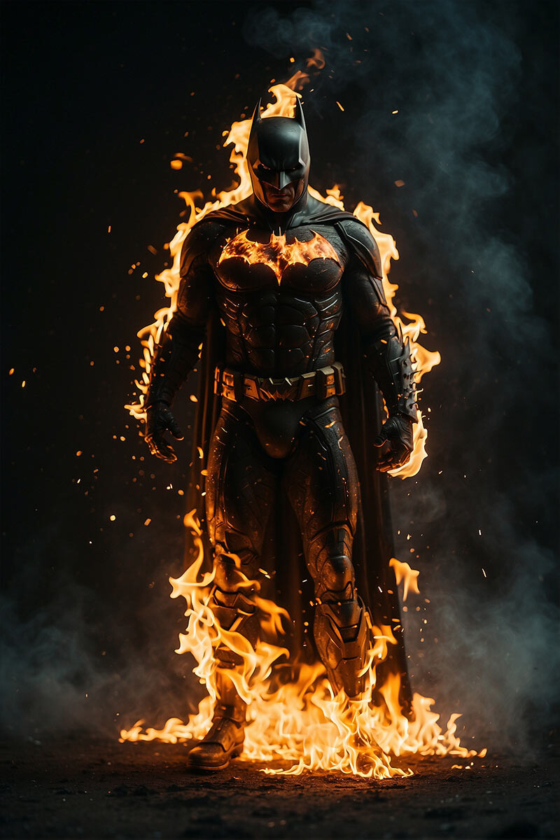 ArtStation - Batman on fire