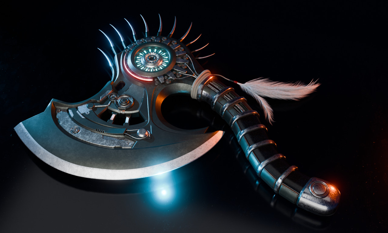 Futuristic Tomahawk by François Ouellette-Meloche : r/ImaginaryWeaponry