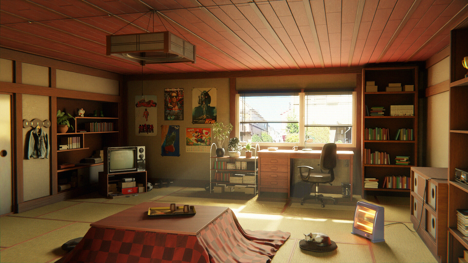 ArtStation - Japanese interior from the 80s