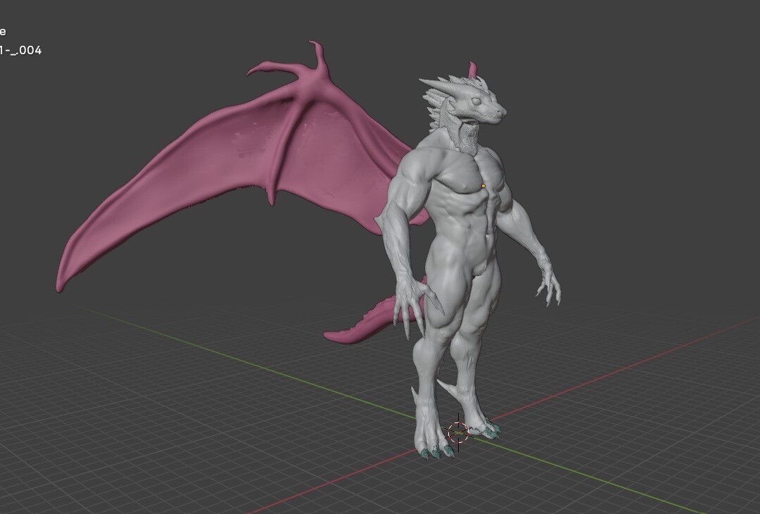 ArtStation - "Introducing Draco, the mighty and muscular dragon, sculpted to perfection in 3D! 🐉💪"