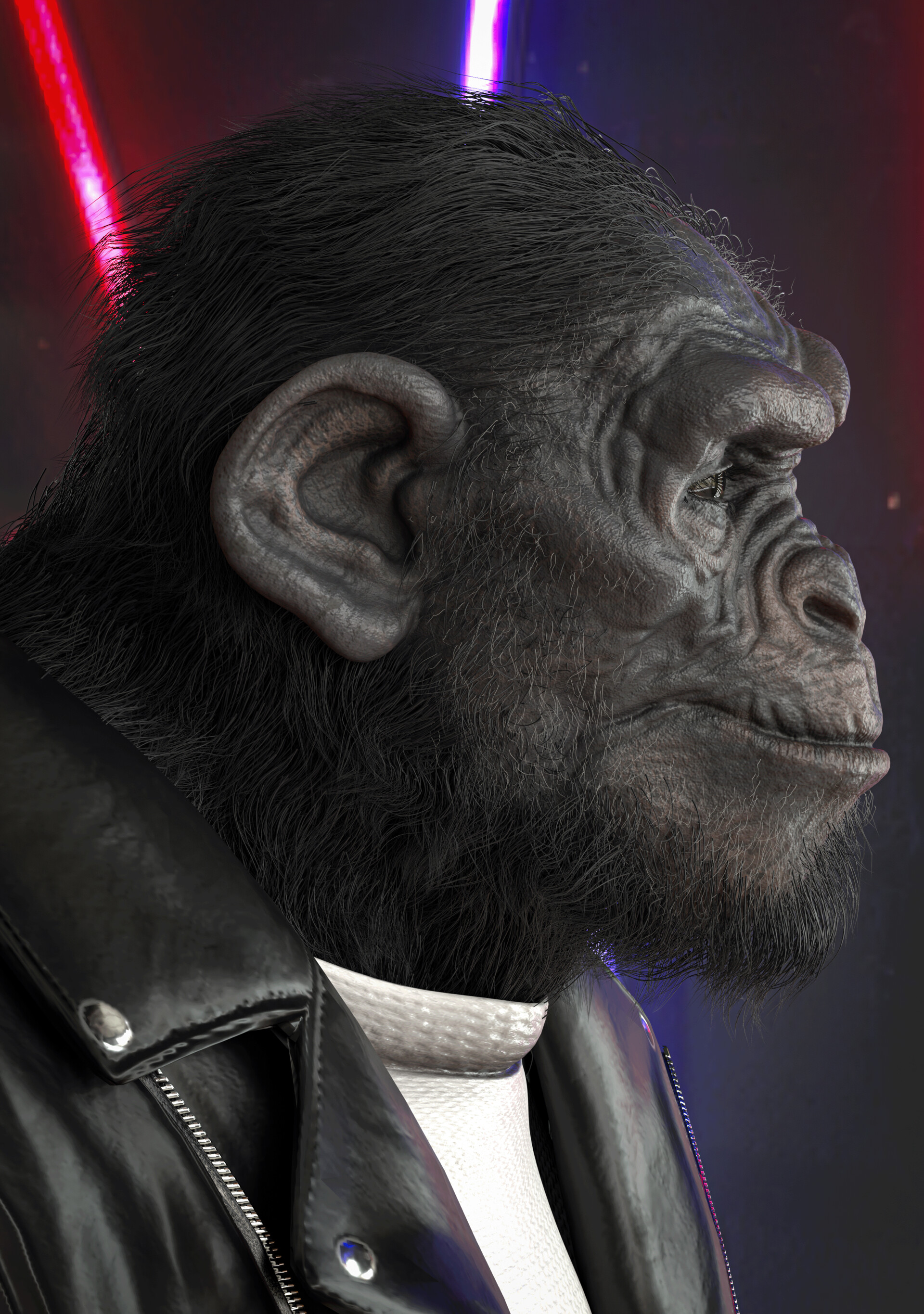 aditya pathak - humanoid chimp portrait