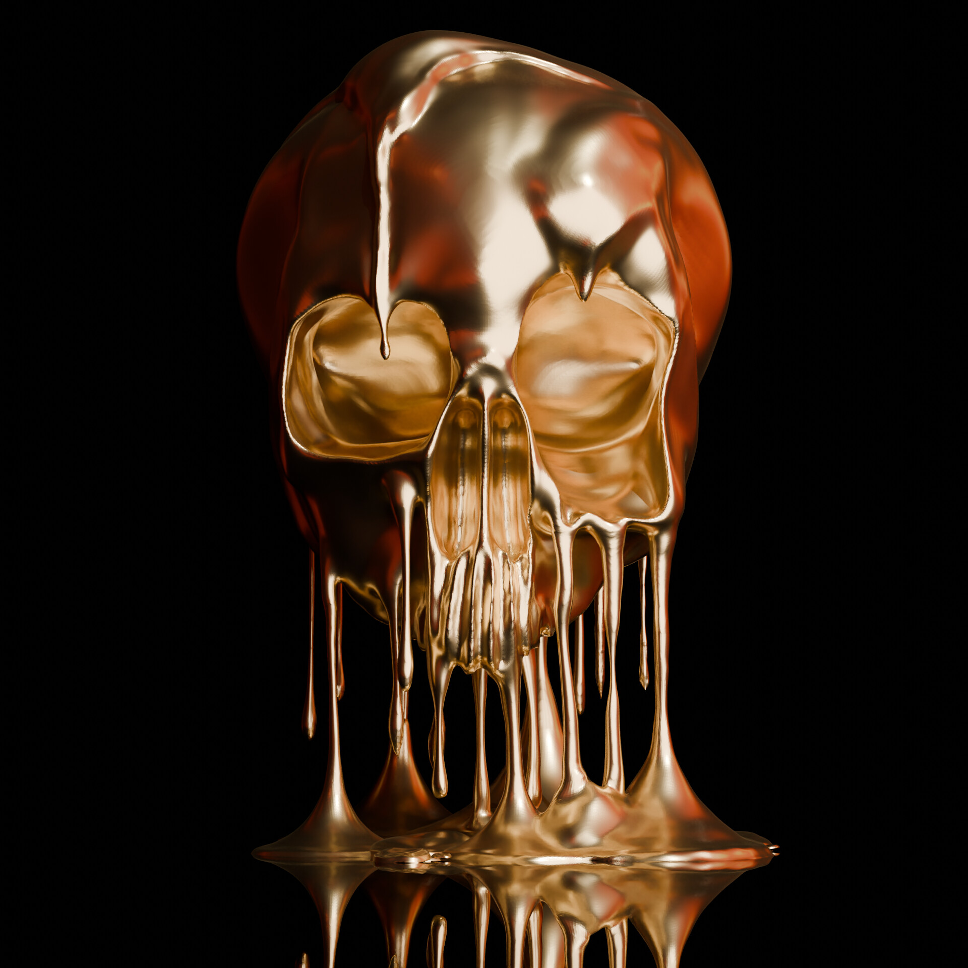 ArtStation - Golden Skull - Melted