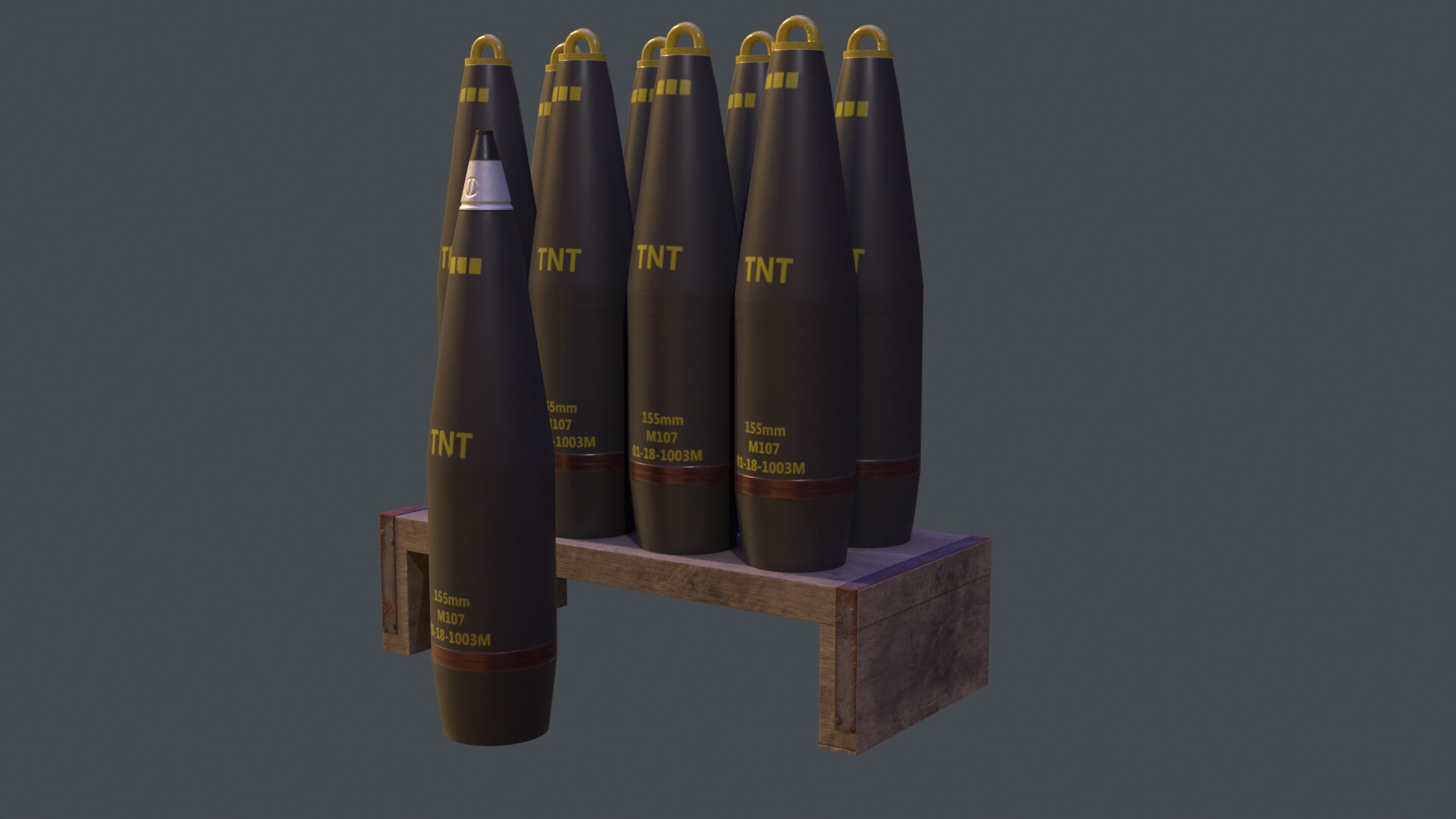 ArtStation - Artillery shells M 107 on a pallet
