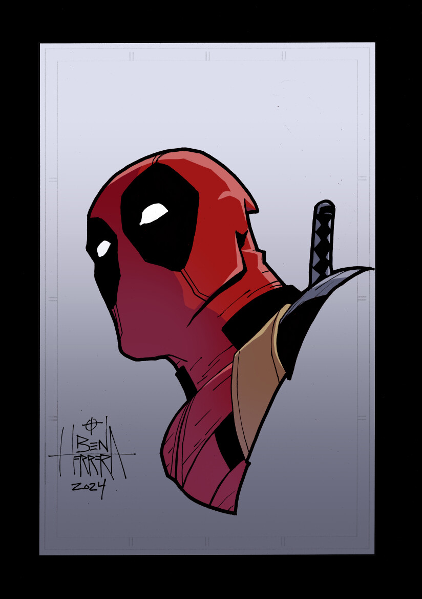 ArtStation - Deadpool Headshot 2 Inks and Colours