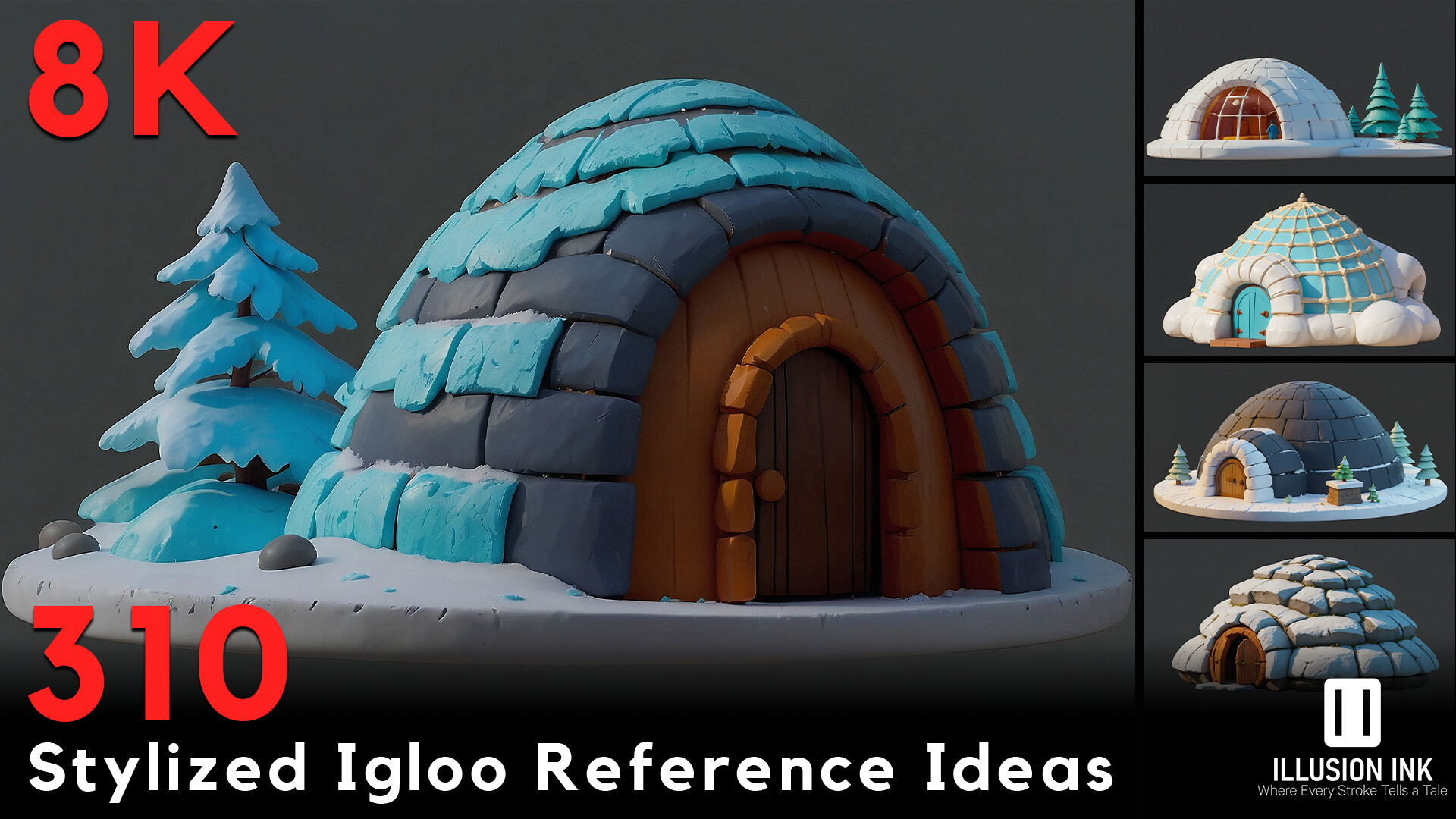 ILLUSION INK - 310 Stylized Igloo Reference Ideas | 8K