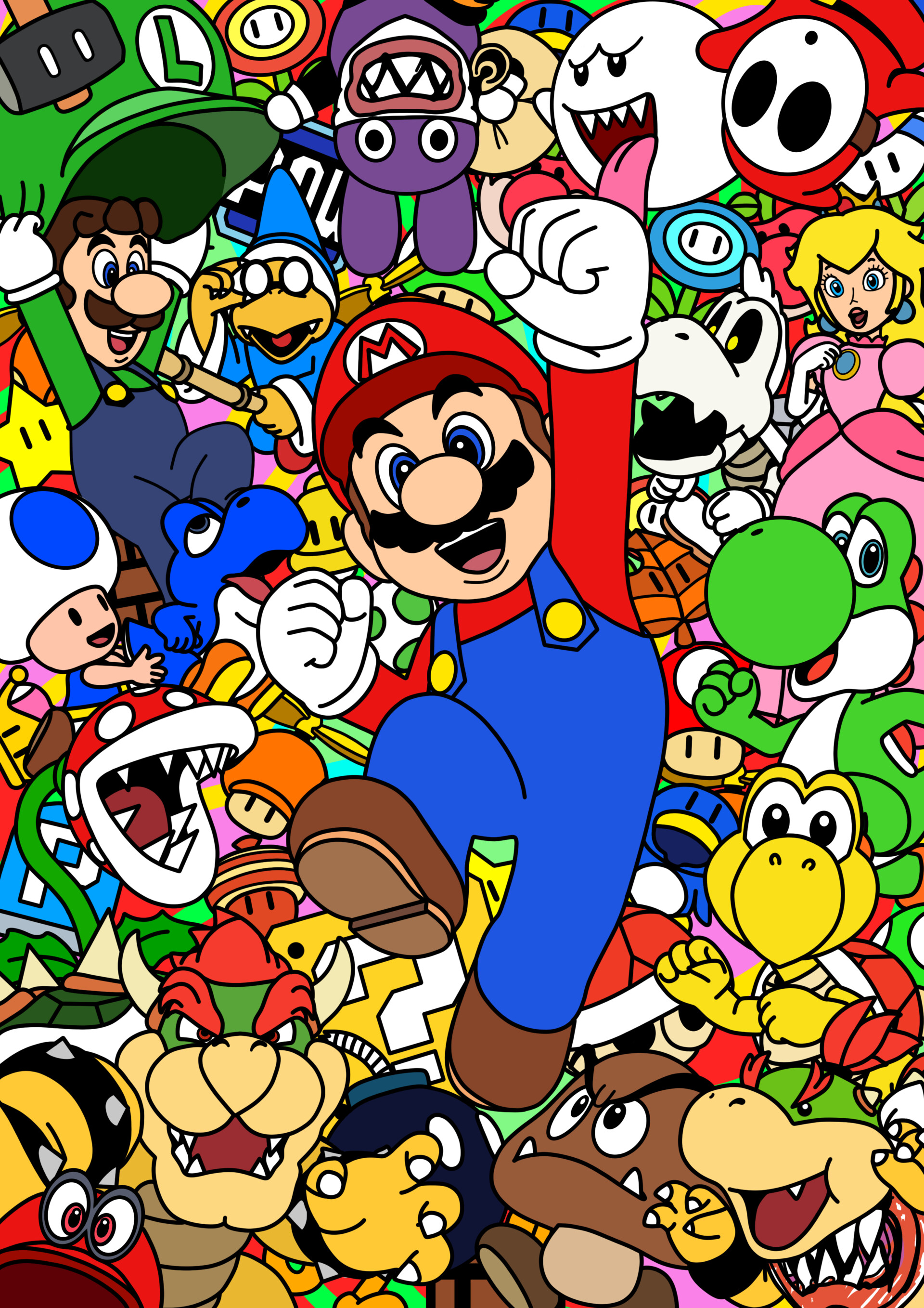 drawing mario poster