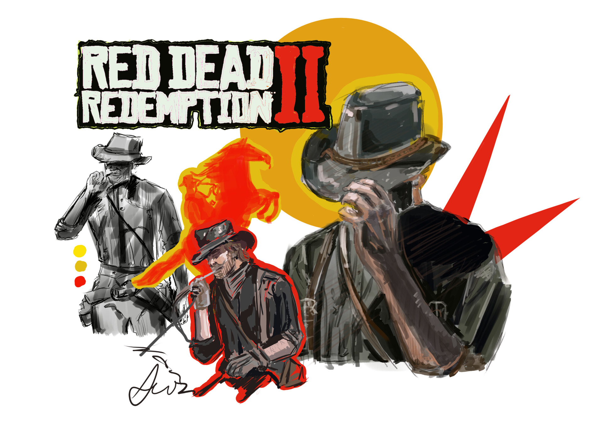 ArtStation - rdr2 sketches