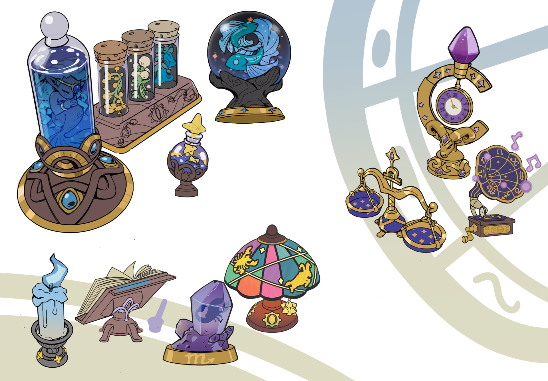 ArtStation - Zodiac Inspired Props and Characters Sketches
