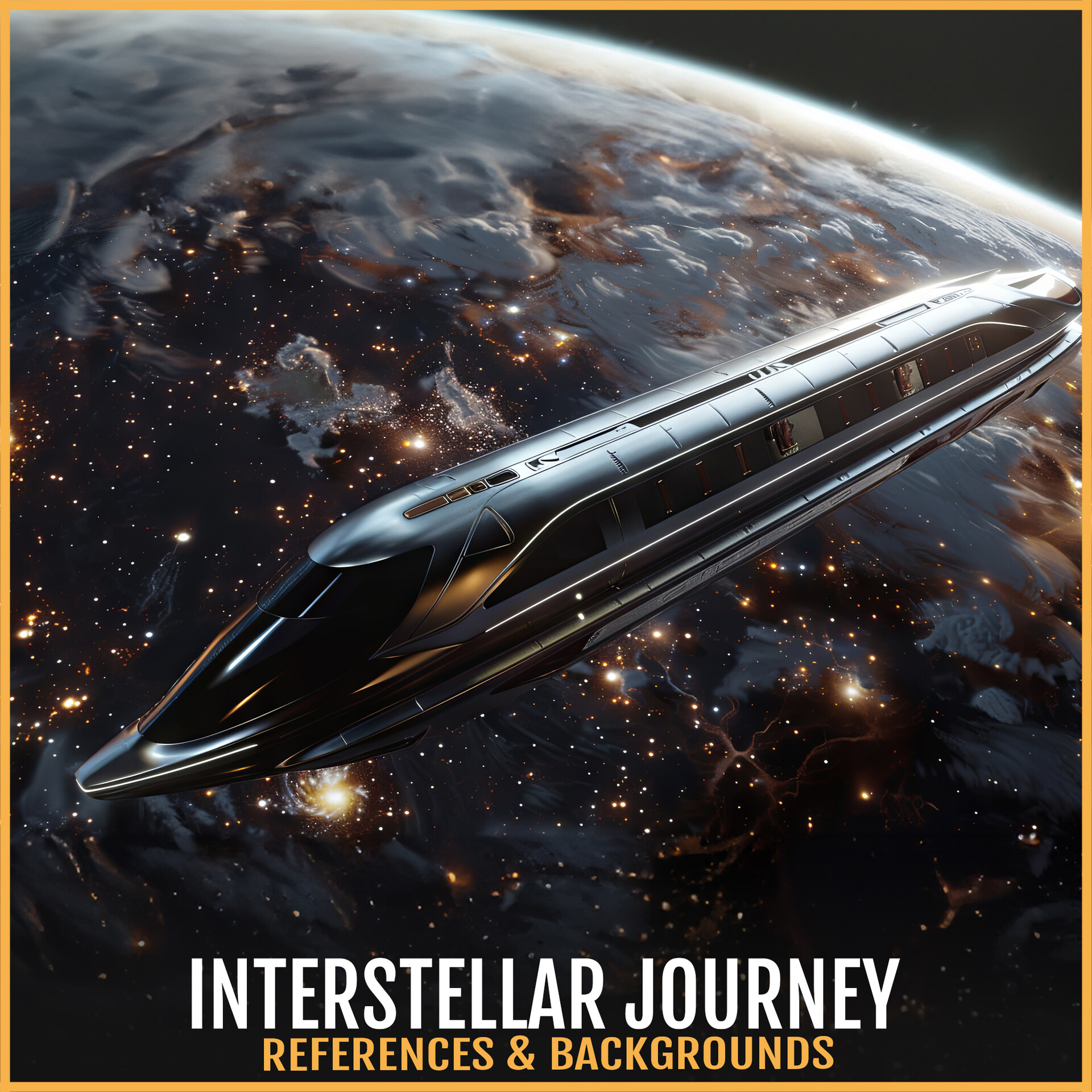 ArtStation - 303 Interstellar Journey: Sleek Train in Cosmic Vastness