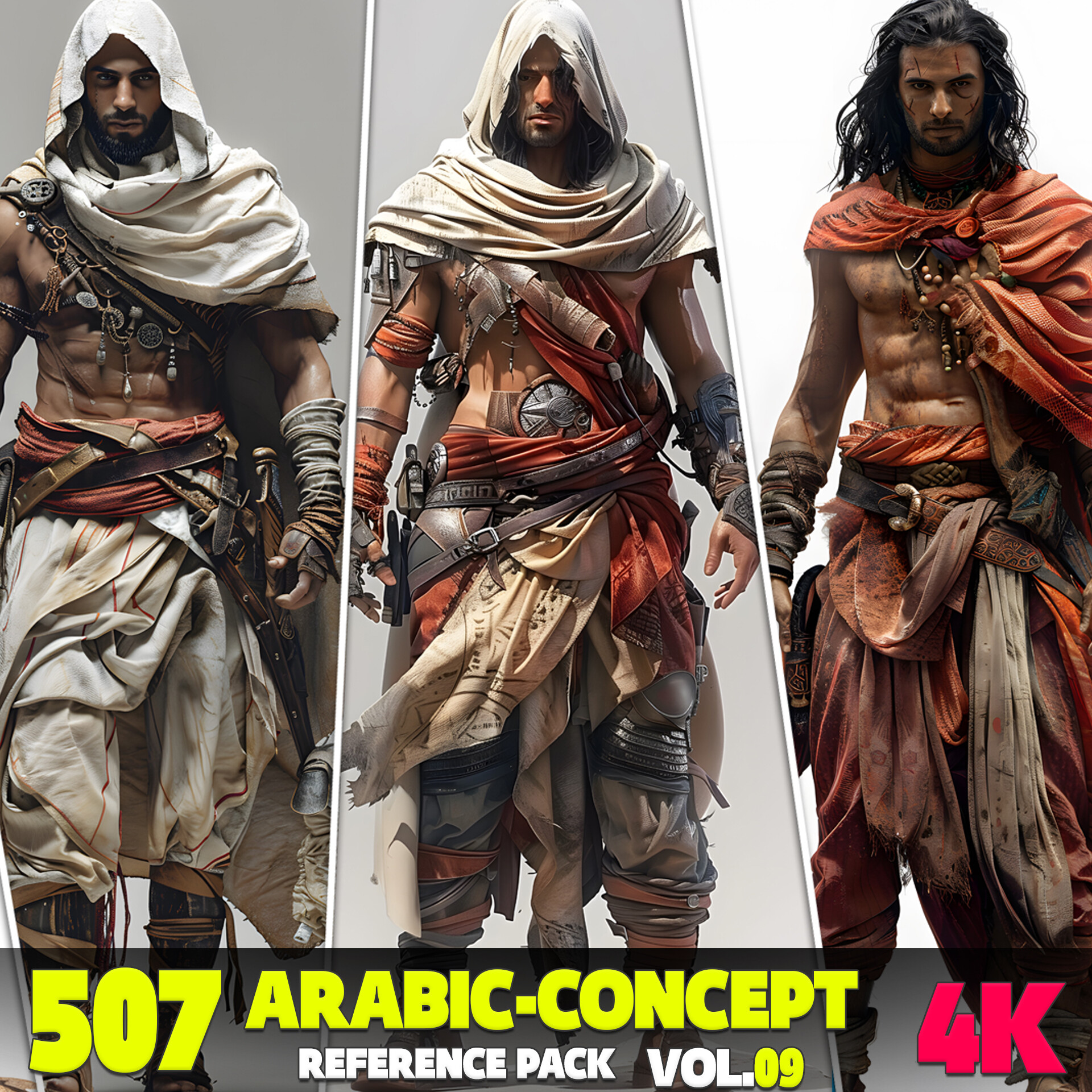 ArtStation - 507 4K Arabic Warriors Reference Pack Vol.09