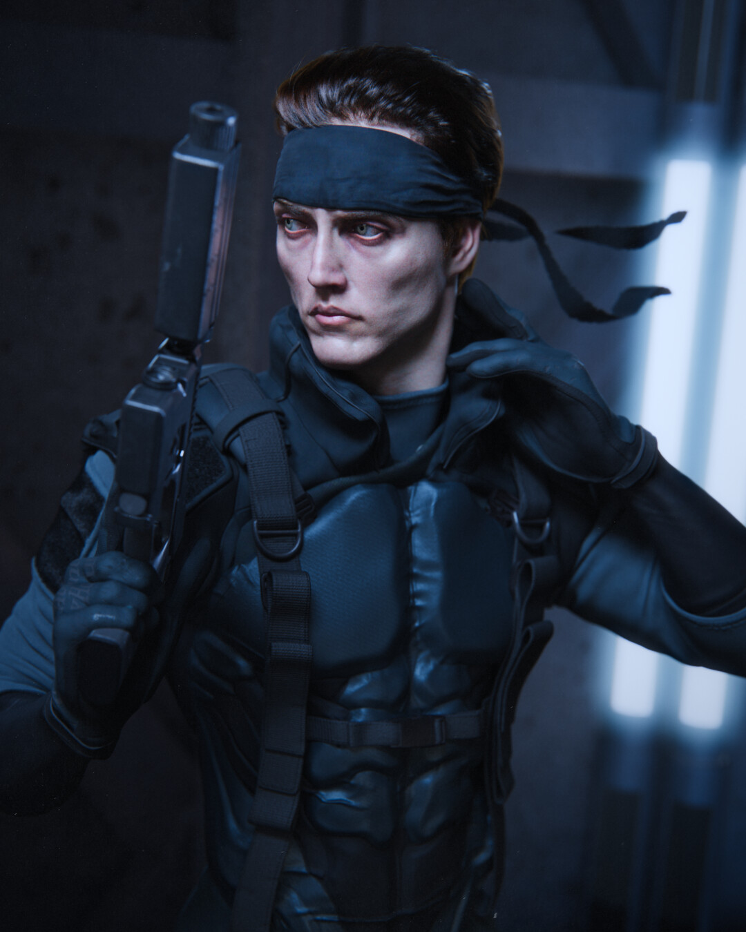 solid snake gun pose