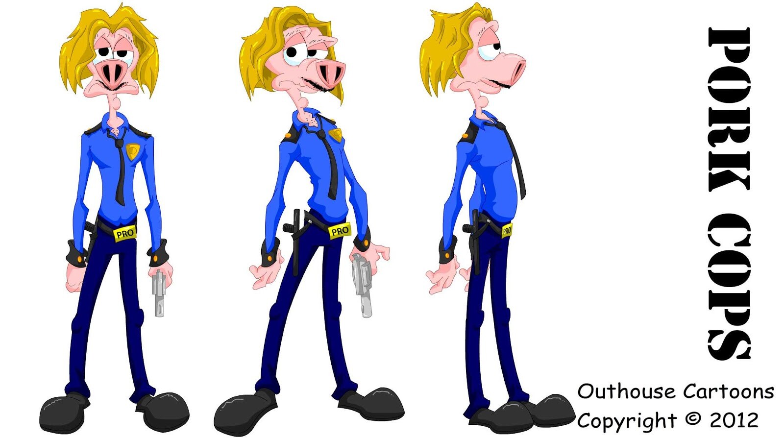Dylan Moore - Pork Cops Character Turnarounds
