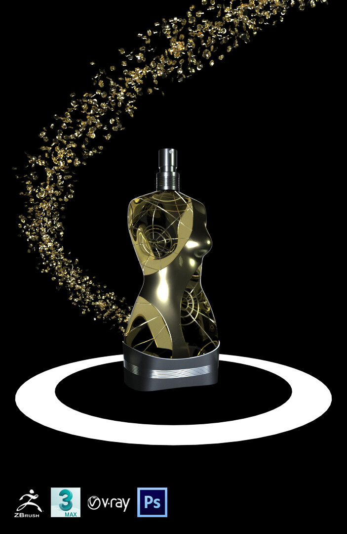 ArtStation - Golden lady perfume