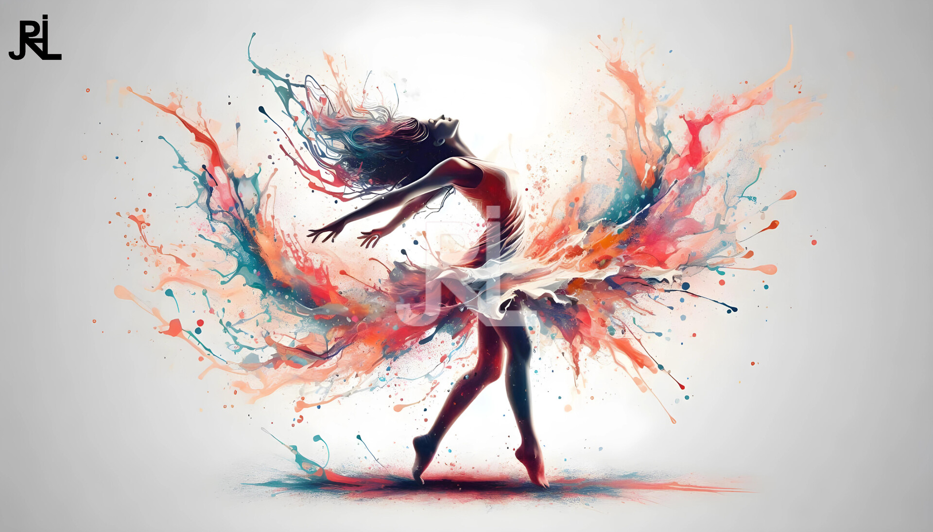 ArtStation - Dance Explosion of a Dancer with Vibrant Paint