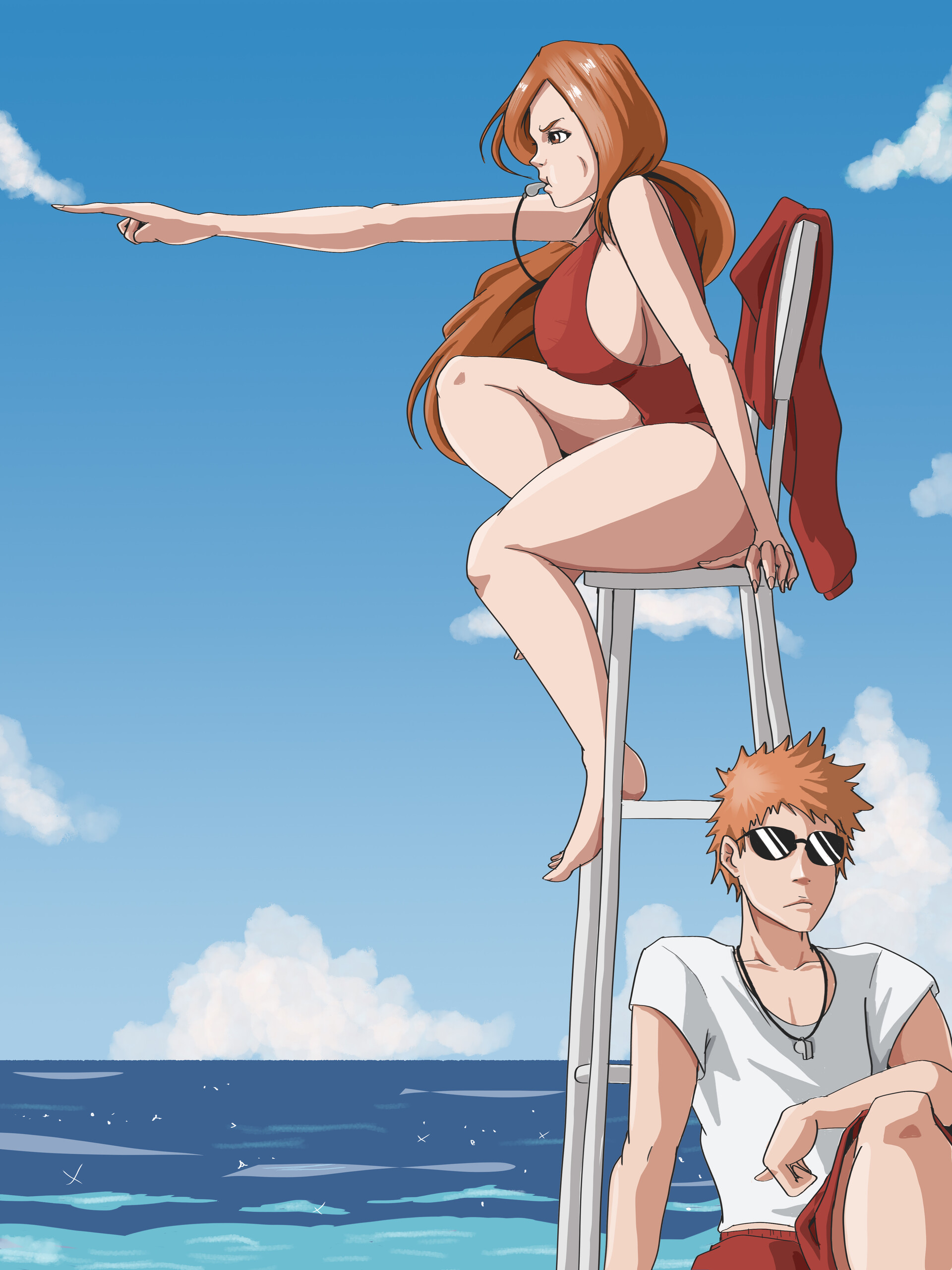 ArtStation - Orihime and Ichigo (Lifeguards)