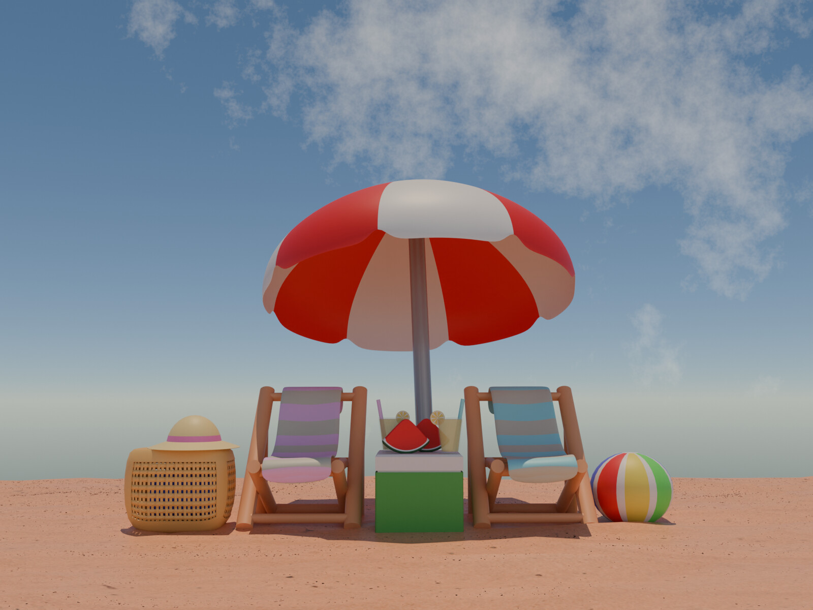 ArtStation - Summer at Beach ⛱️