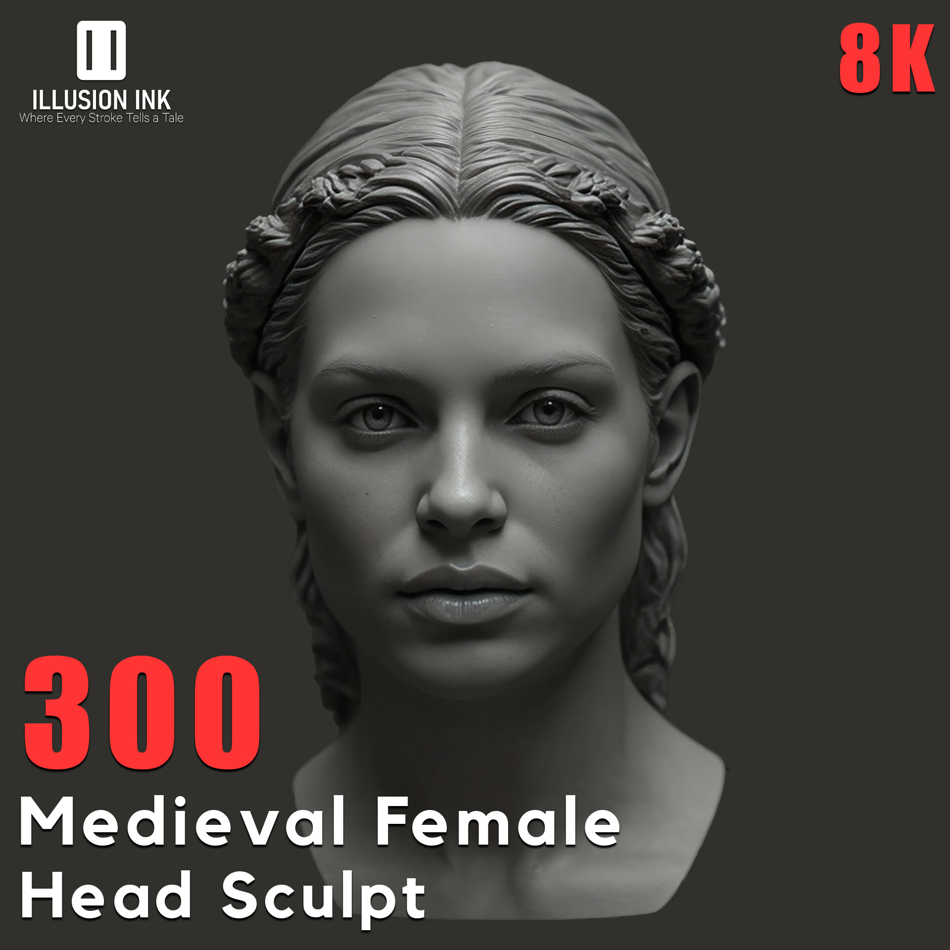 ArtStation - 300 Medieval Female Head Sculpt | 8k