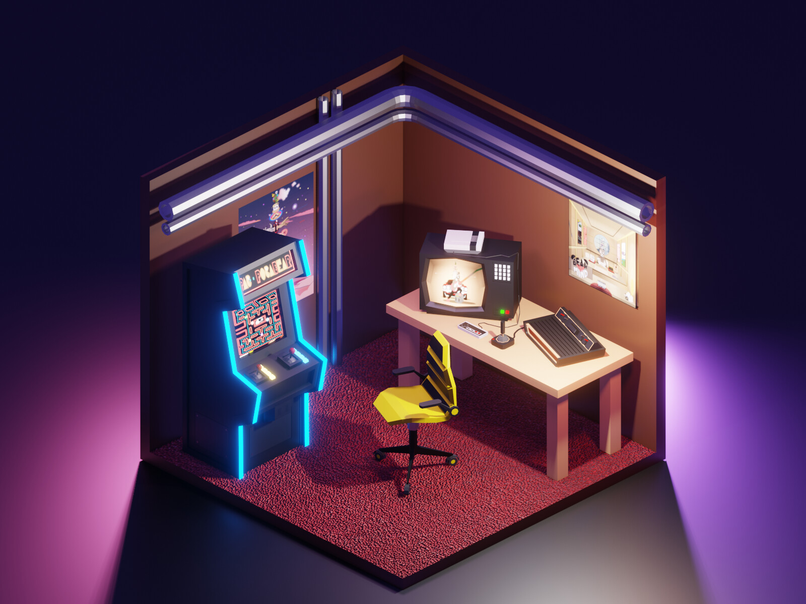 ArtStation - Retro Arcade Room