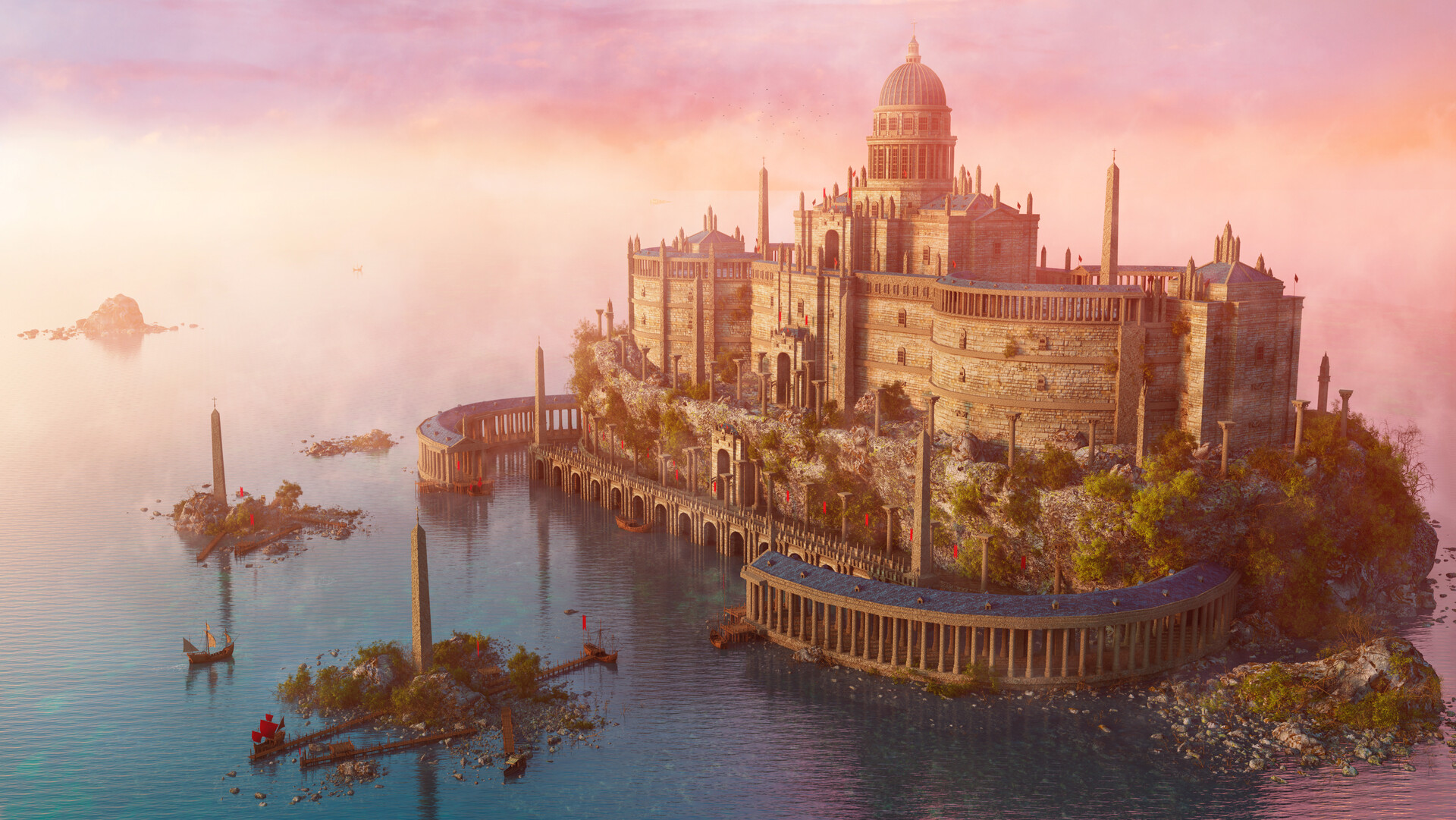 ArtStation - Water Dome Castle.