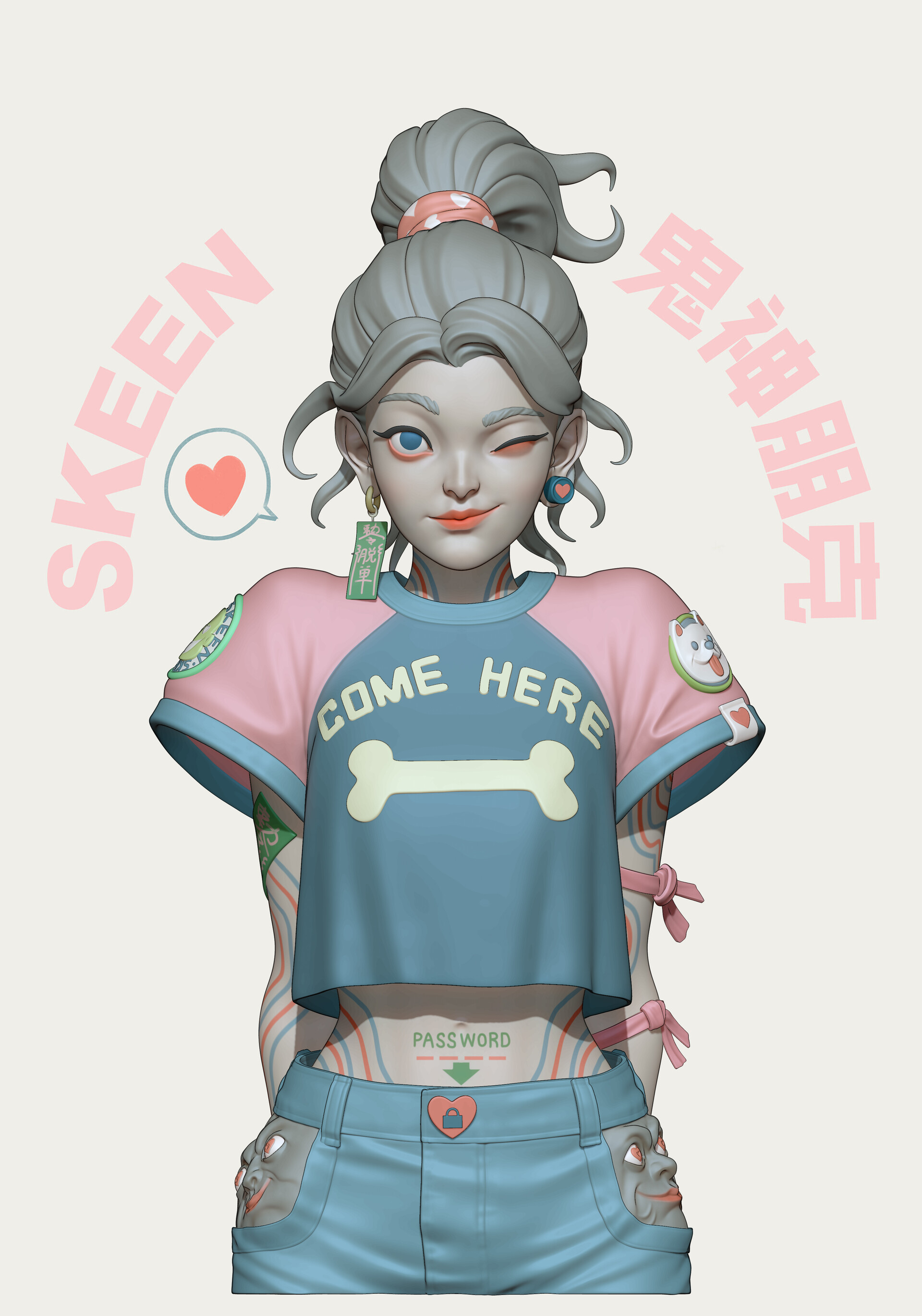 ArtStation - SKEEN GIRL_鬼神朋克