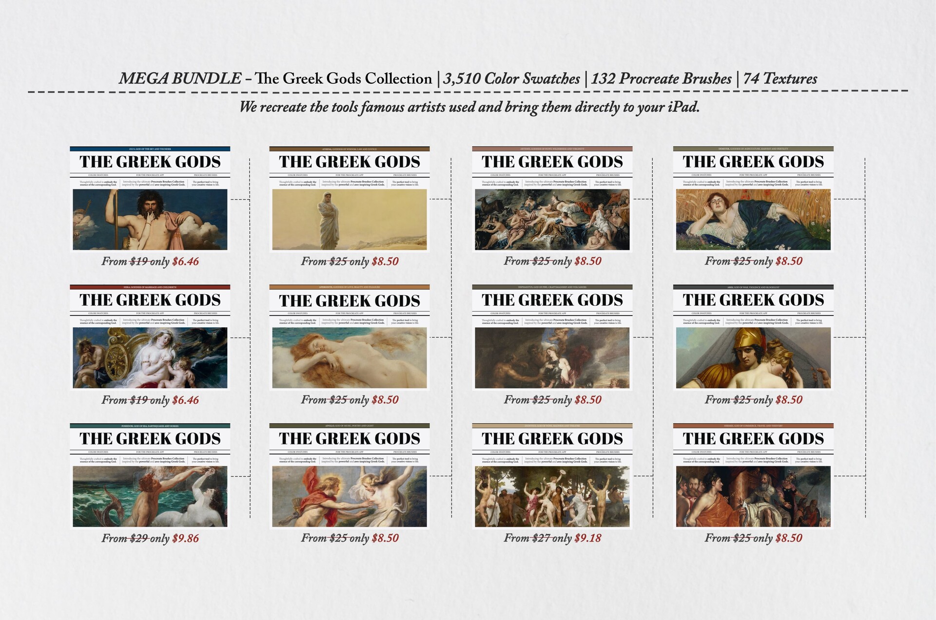 Digi Life - The Greek Gods Collection Mega Bundle for the Procreate App