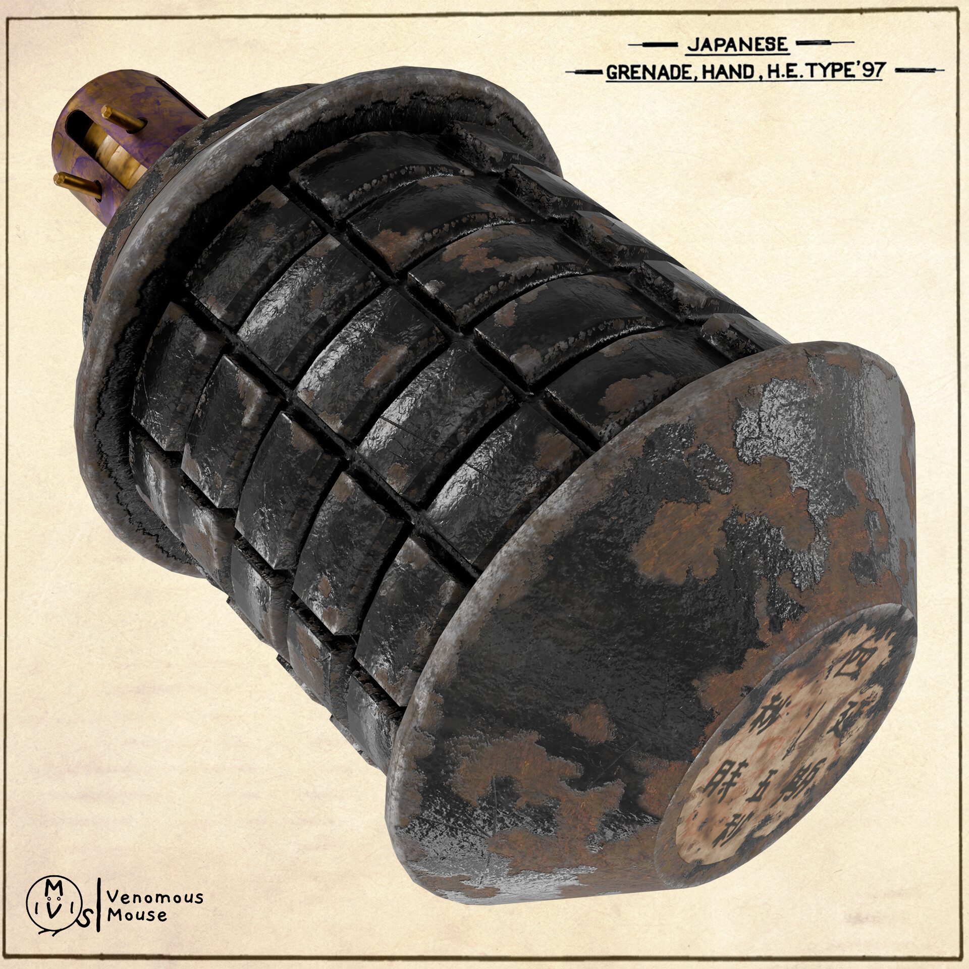 Venomous Mouse - Japanese Hand Grenade Type 97 3D Model