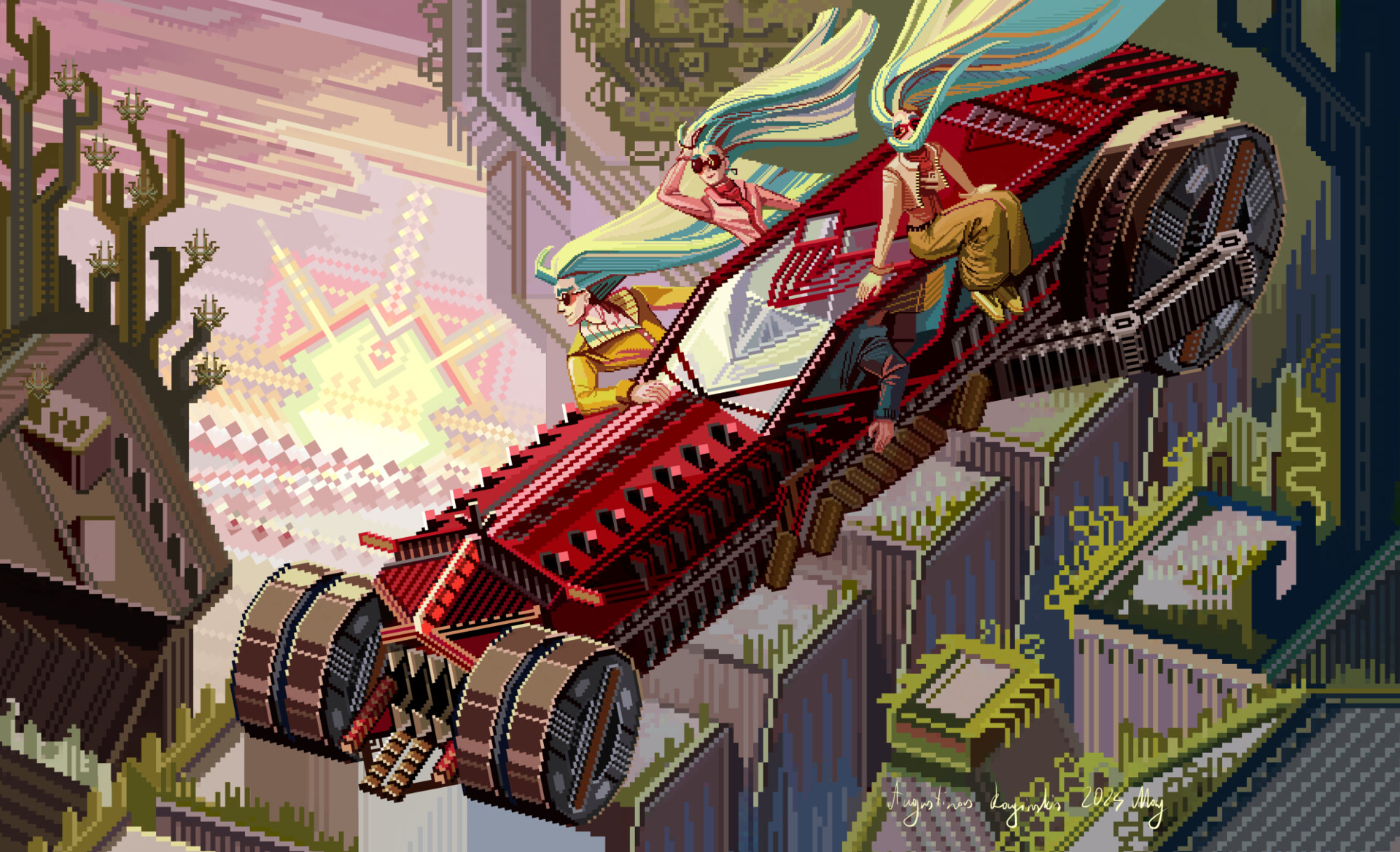 ArtStation - Sunset Pixel Ride