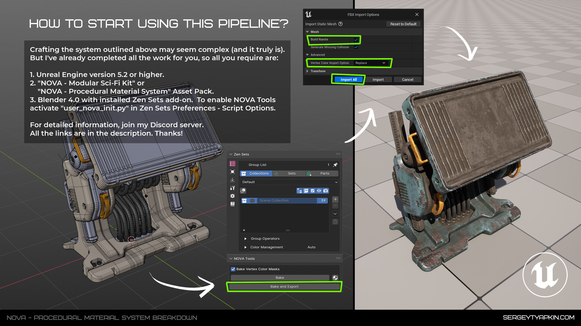 Sergey Tyapkin Portfolio - NOVA - Procedural Material System (UE5)