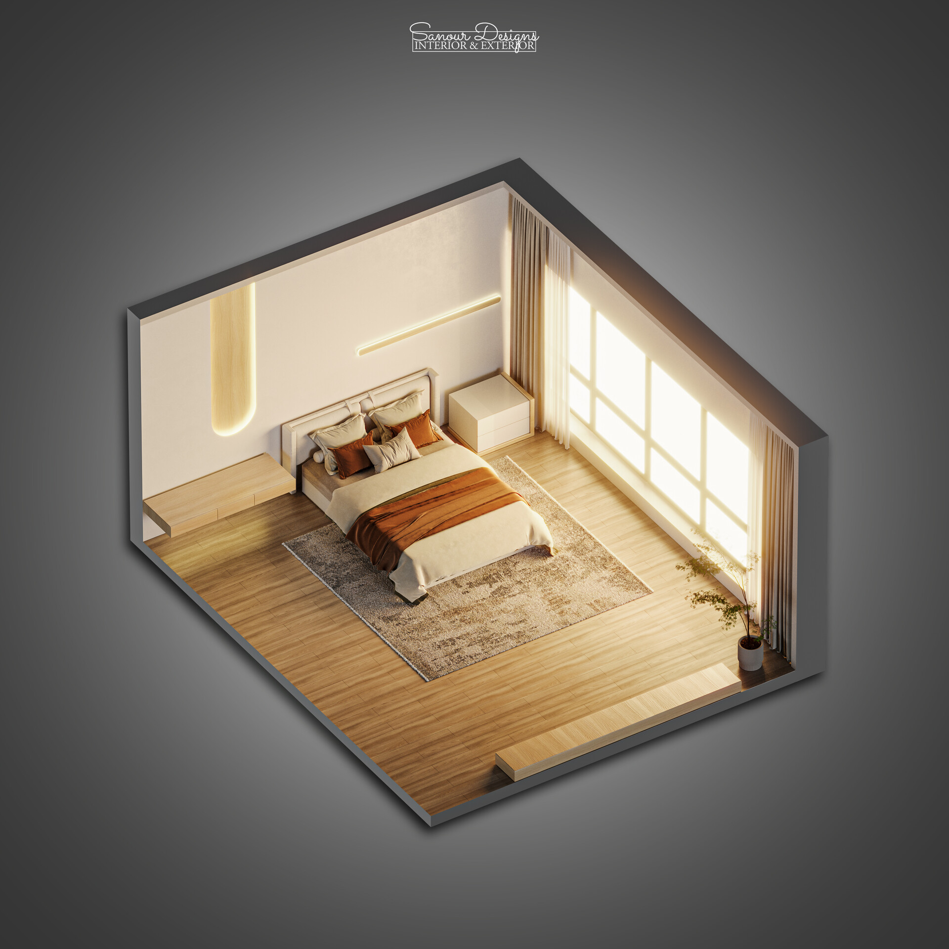 ArtStation - Bedroom art render