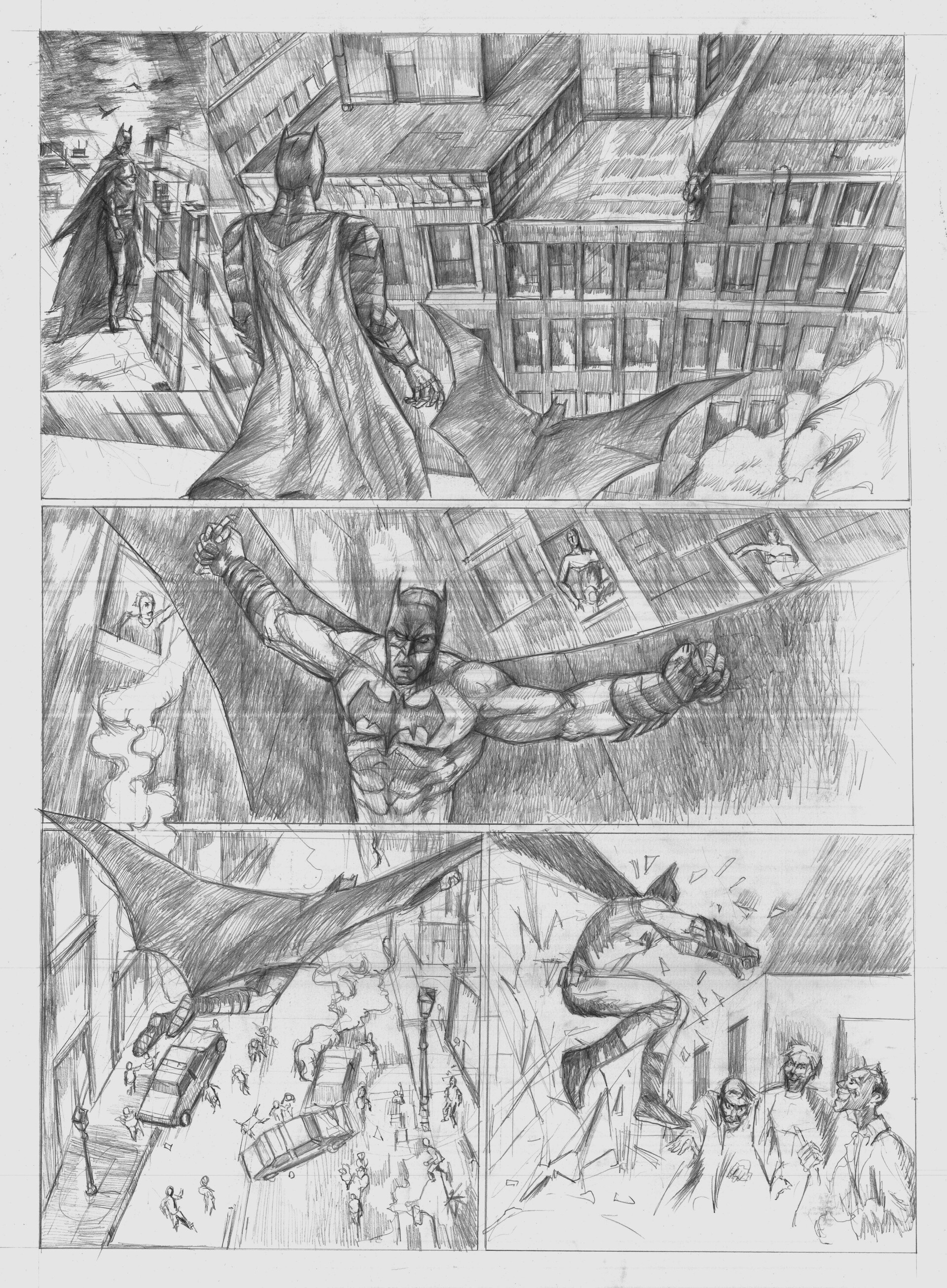 ArtStation - drawing of sequential page of Batman