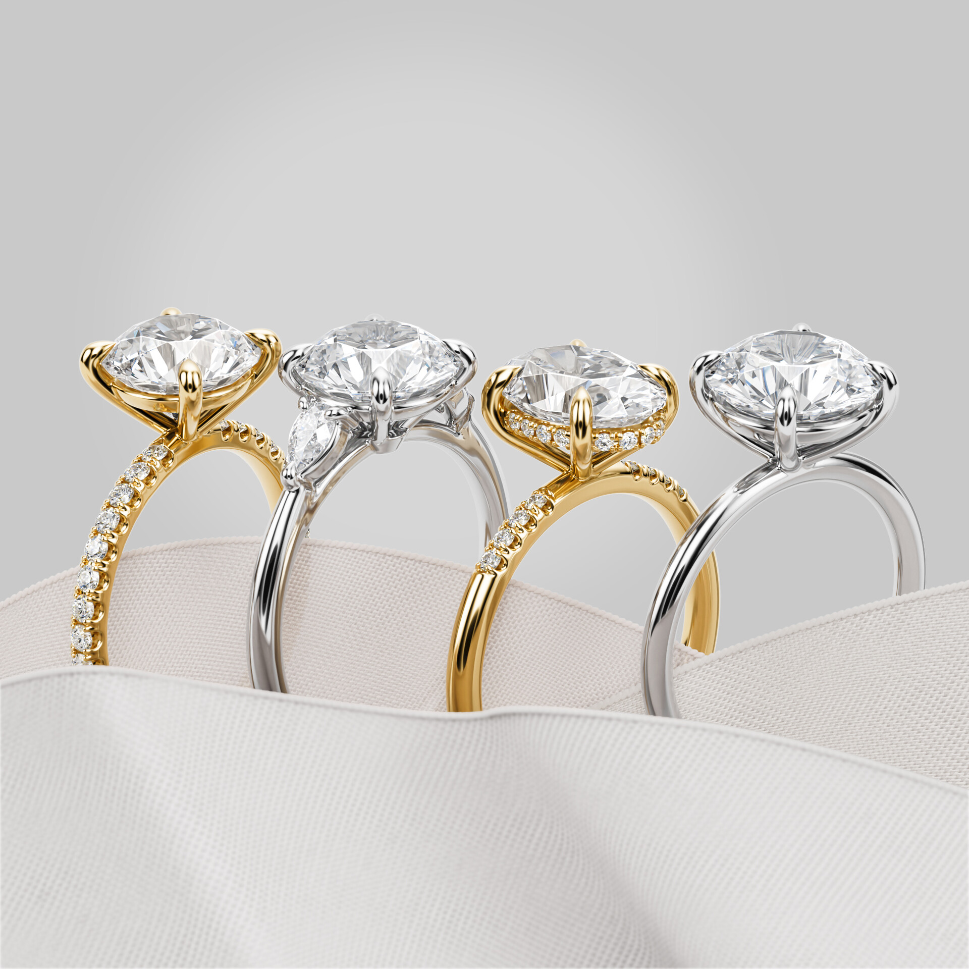 ArtStation - Jewelry Rendering: Elegant Engagement Ring Styles