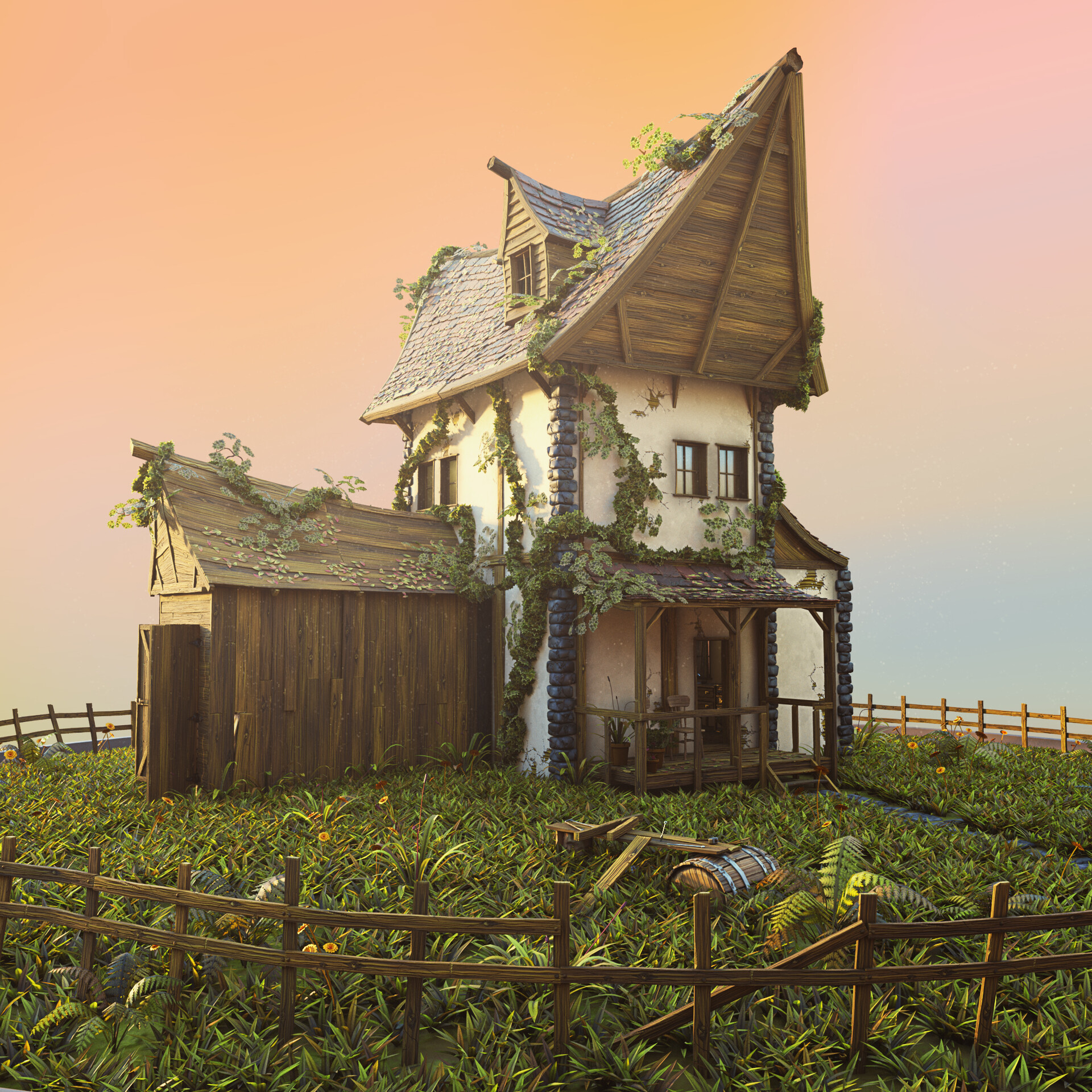 ArtStation - Logwood Cabin