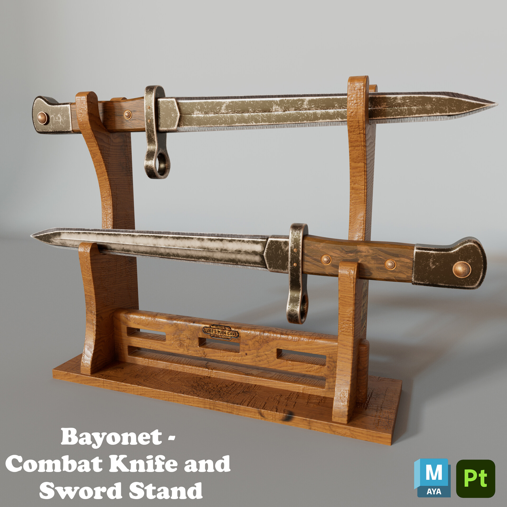 ArtStation - Bayonet - Combat Knife and Sword Stand