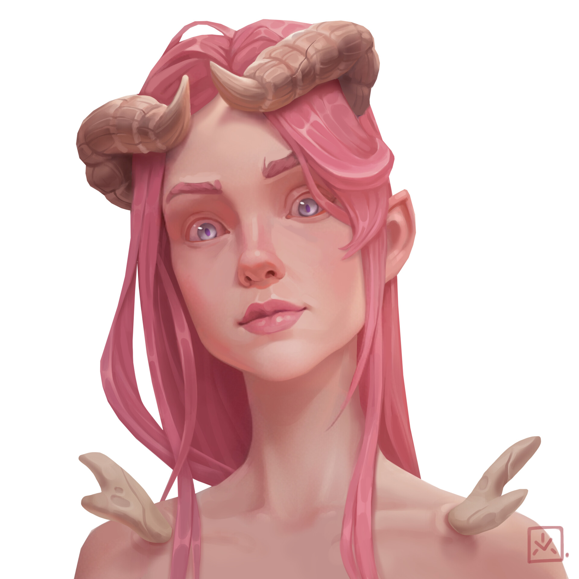 ArtStation - girl with horns