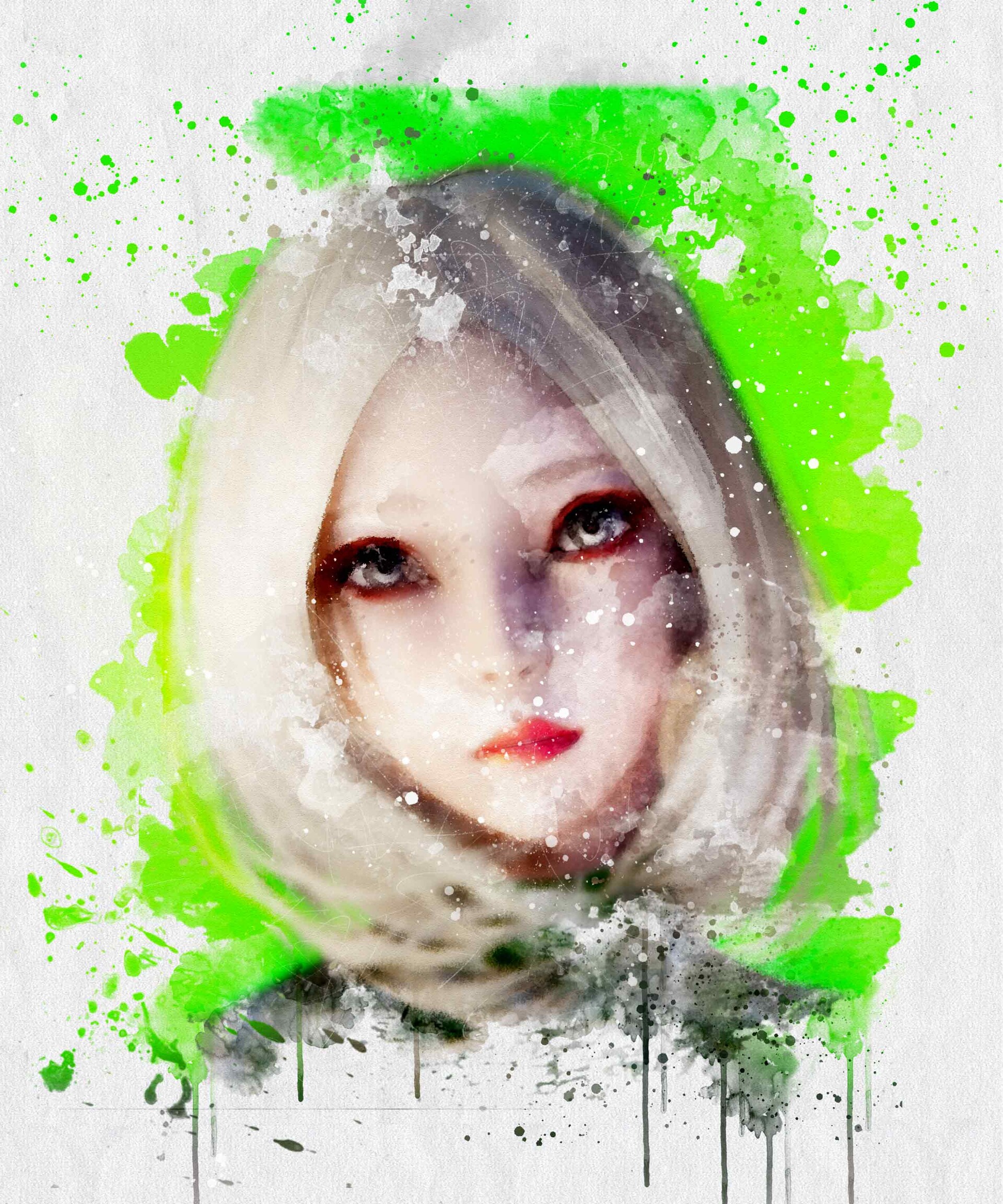 ArtStation - 【NFT】KNINEBOX ink portrait/KS001-1